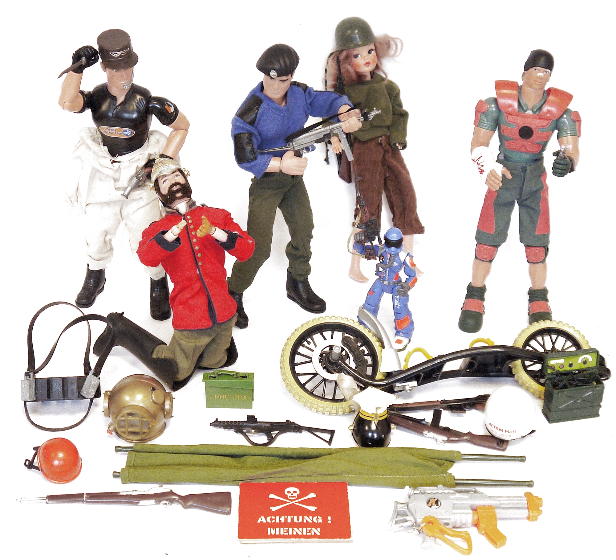 Assorted Action Man figures ' Red Devil' 'Aqua Buster' and related ...