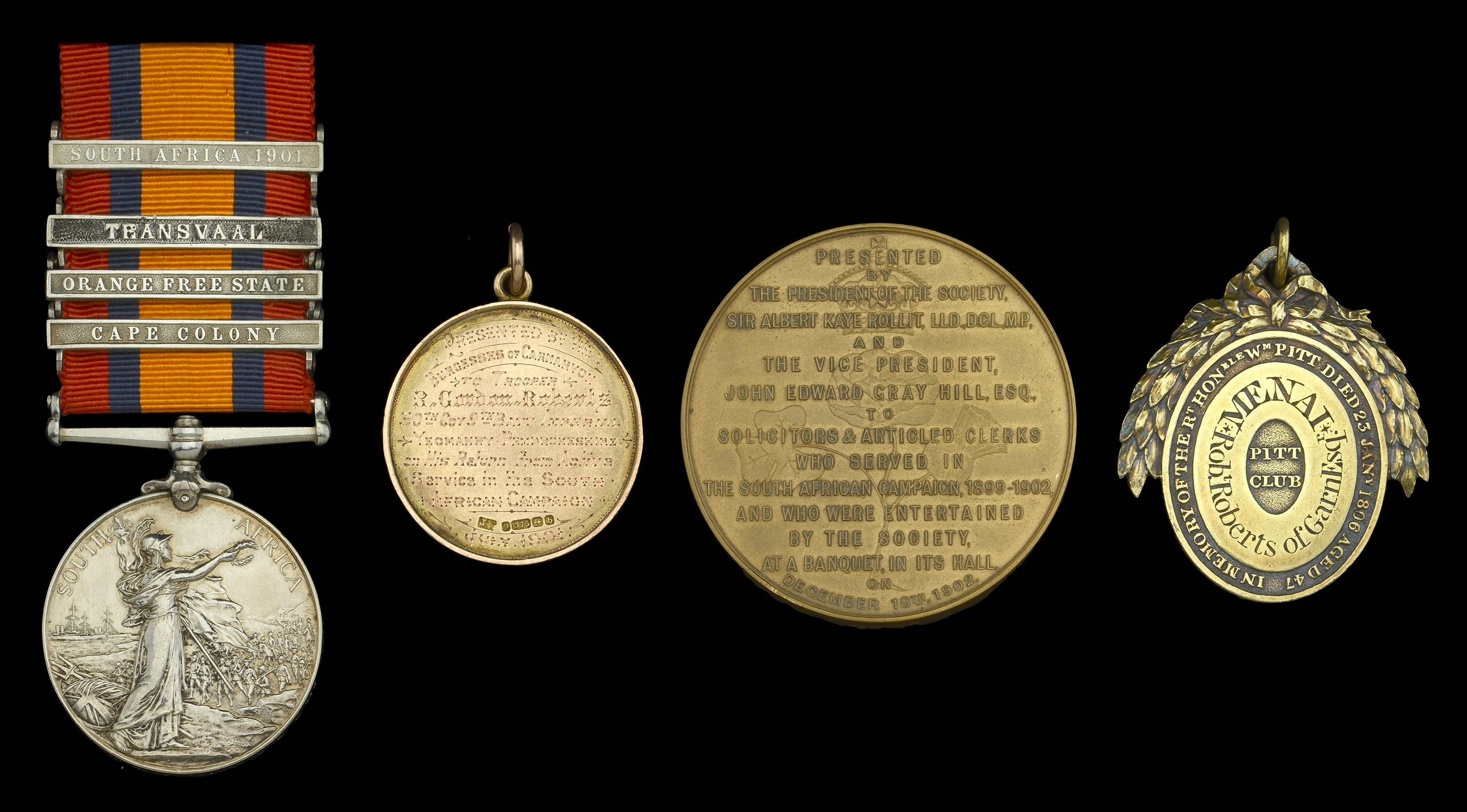 The Queen’s South Africa Medal and associated tribute medals awarded to ...