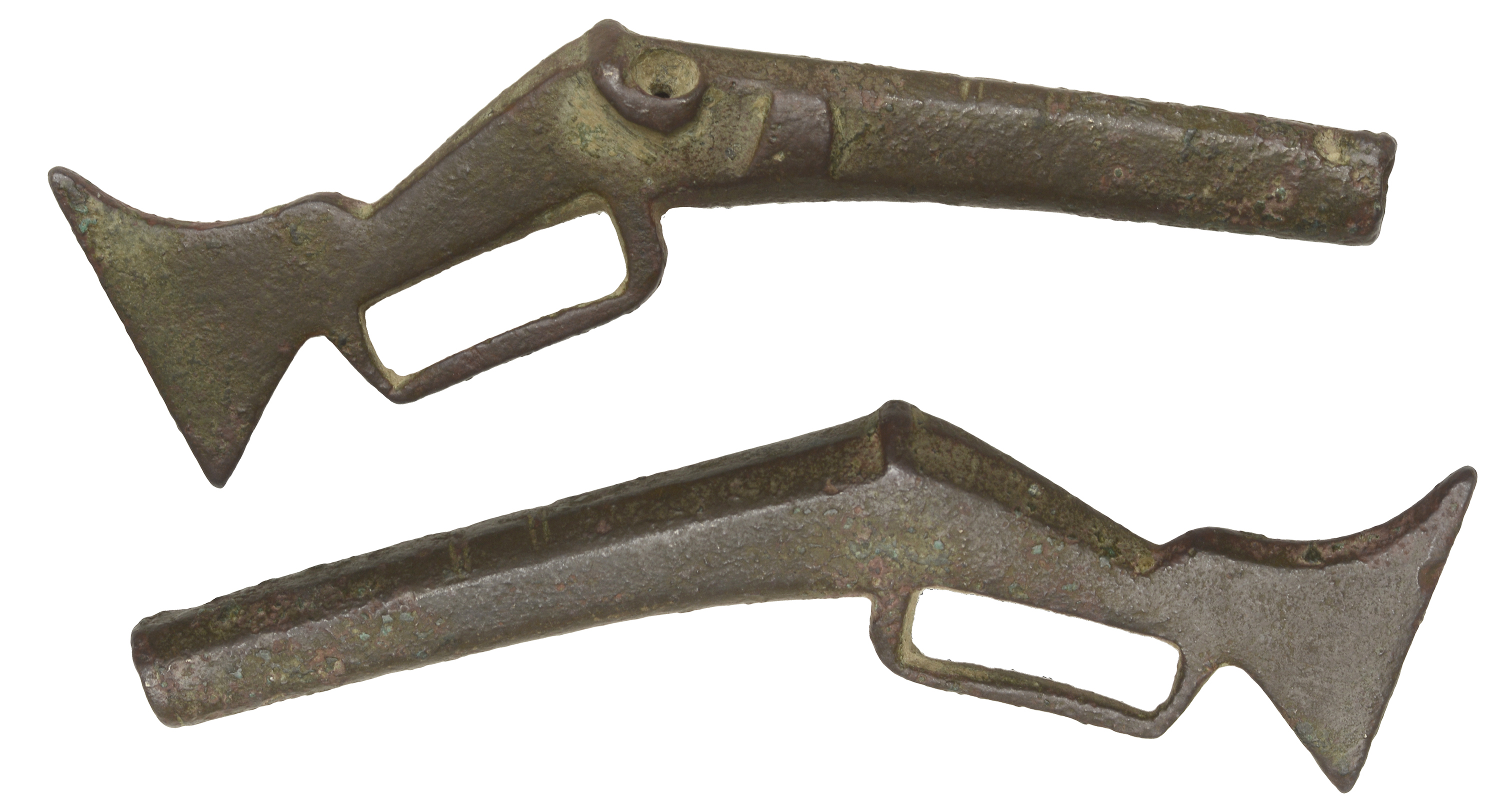 Tudor and Stuart, A brass toy petronel, early 17th century, 75mm long ...
