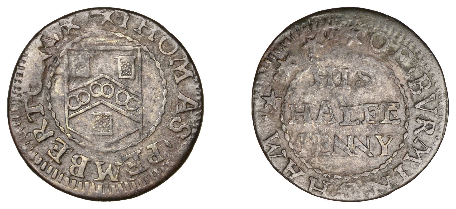 Birmingham, Thomas Pemberton, Halfpenny, 1.40g/6h (N 5291; BW. 42 ...