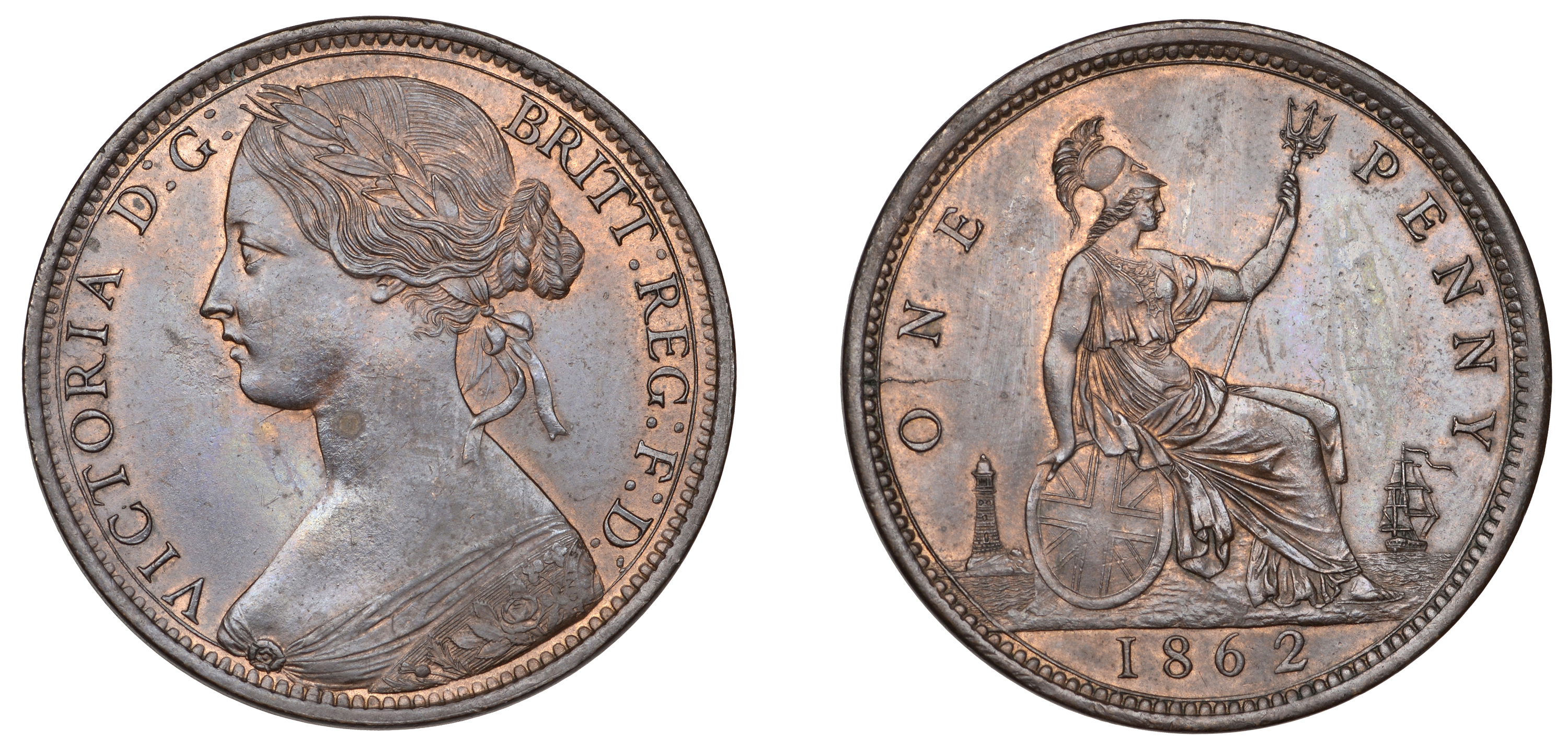 Victoria (1837-1901), Penny, 1862, dies Jg (F 39; BMC 1653; S 3954 ...