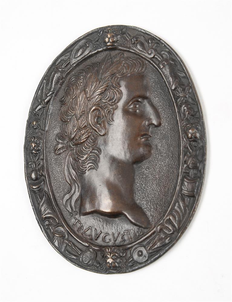 TWELVE BRONZED OVAL PLAQUES OF ROMAN EMPERORS, IN THE EARLY 19TH ...