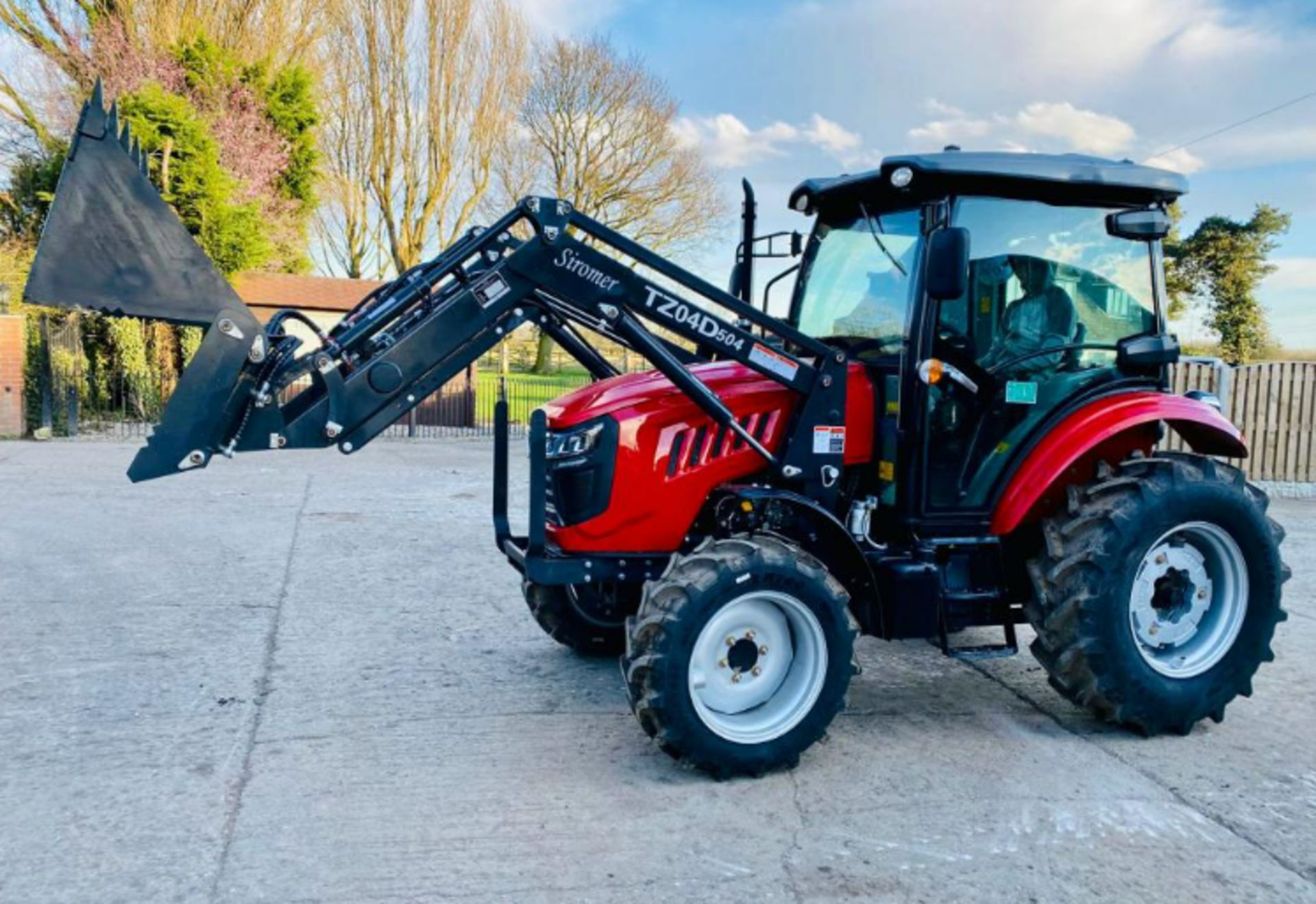 BRAND NEW SIROMER 504 4WD TRACTOR WITH SYNCHRO CAB AND LOADER . YEAR ...