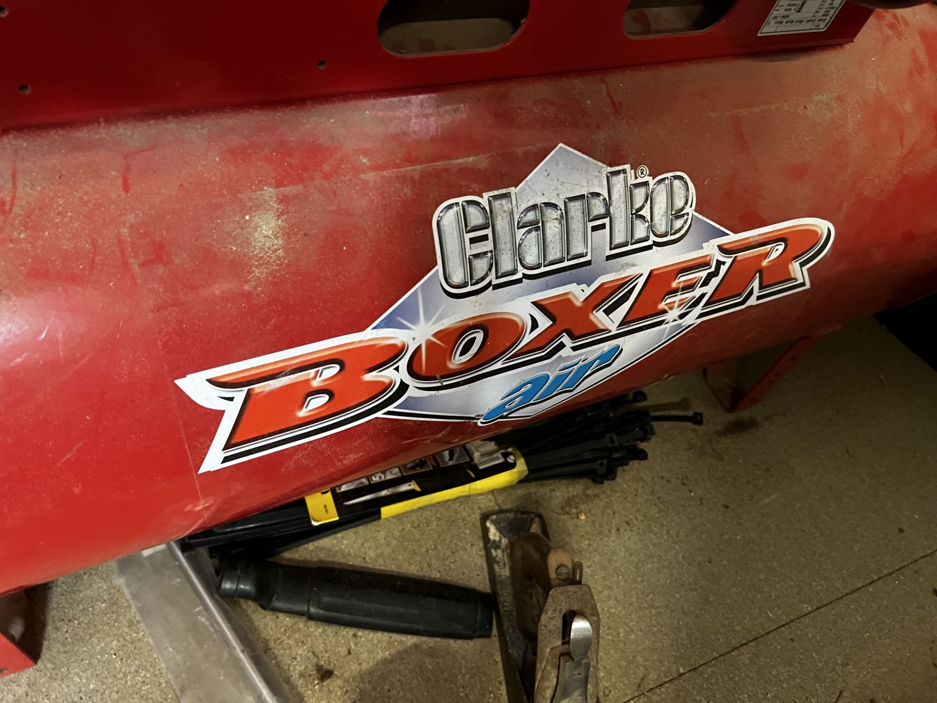 Clarke Boxer air compressor (located on the top of mezzanine floor)