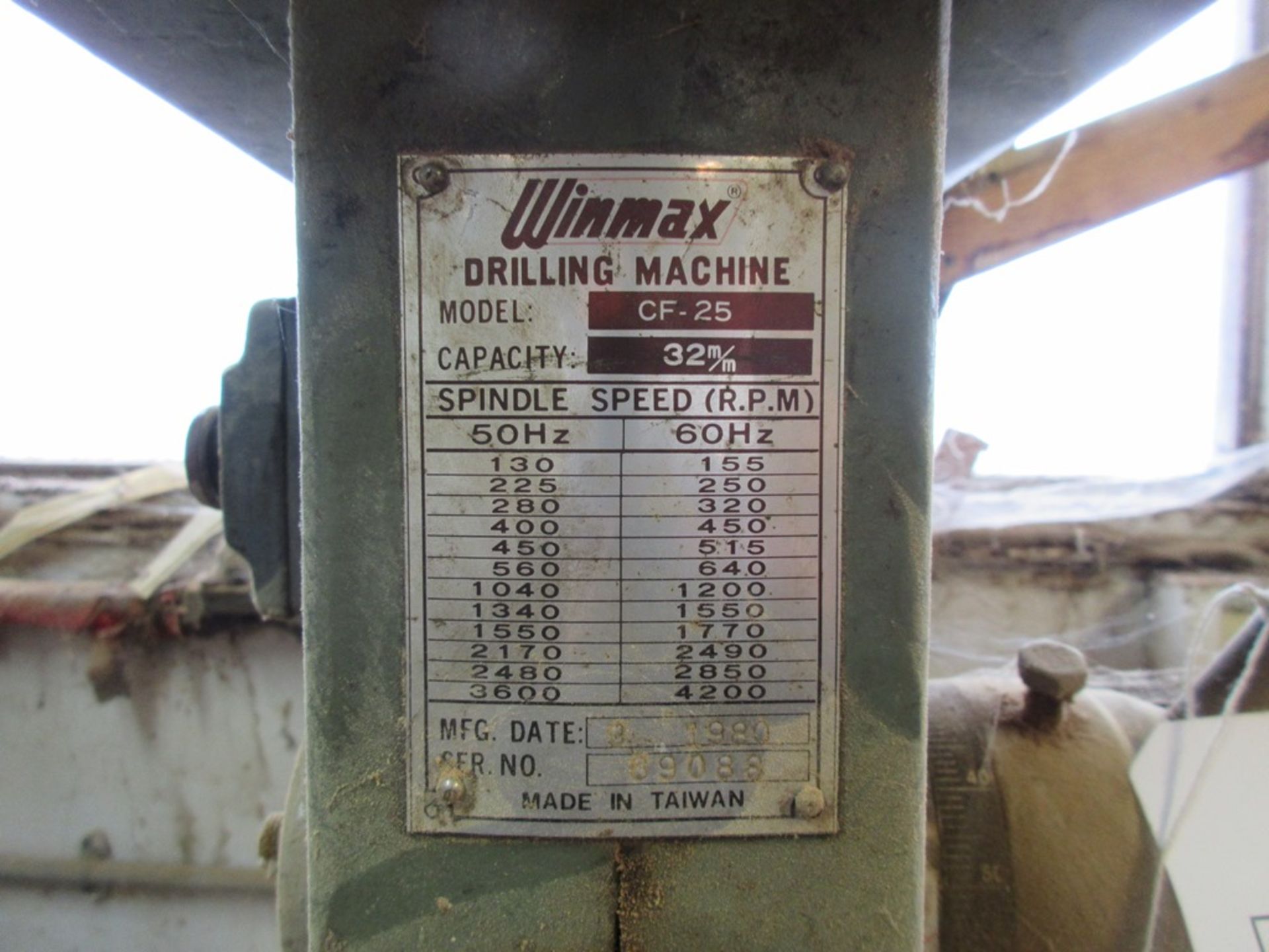 Winmax floor standing pillar drill, model CF-25, capacity 32mm, rise ...