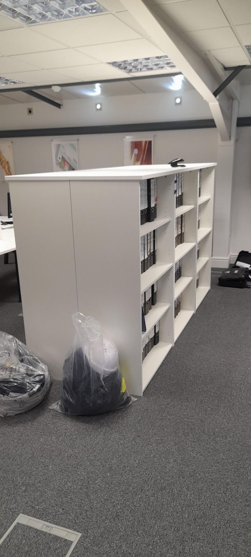 6 x Maestro 25 White Melamine 3-Shelf Bookcases 800(w) x 400(d) x 1440 ...