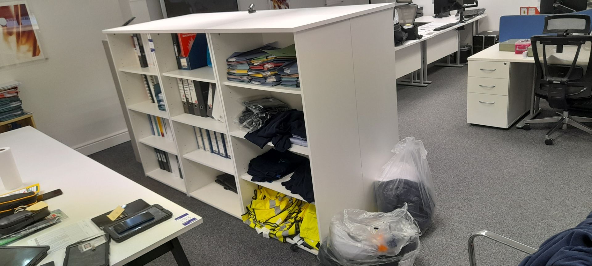6 x Maestro 25 White Melamine 3-Shelf Bookcases 800(w) x 400(d) x 1440 ...