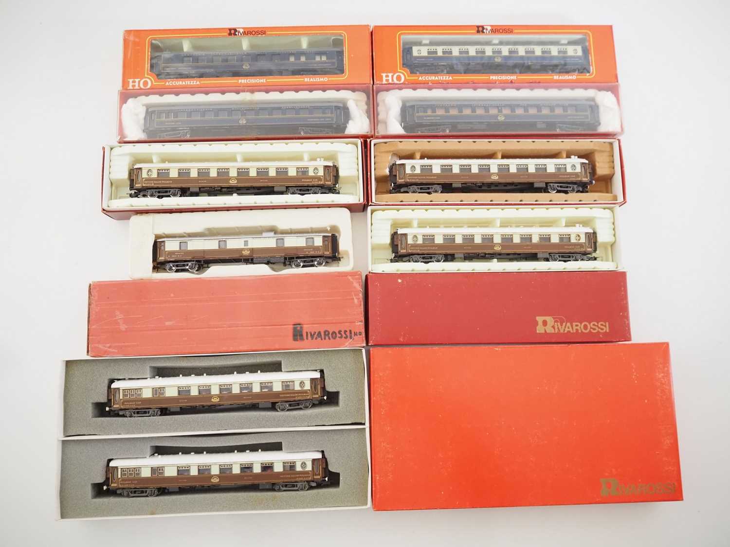 A group of boxed and unboxed RIVAROSSI HO gauge CIWL/Orient Express ...