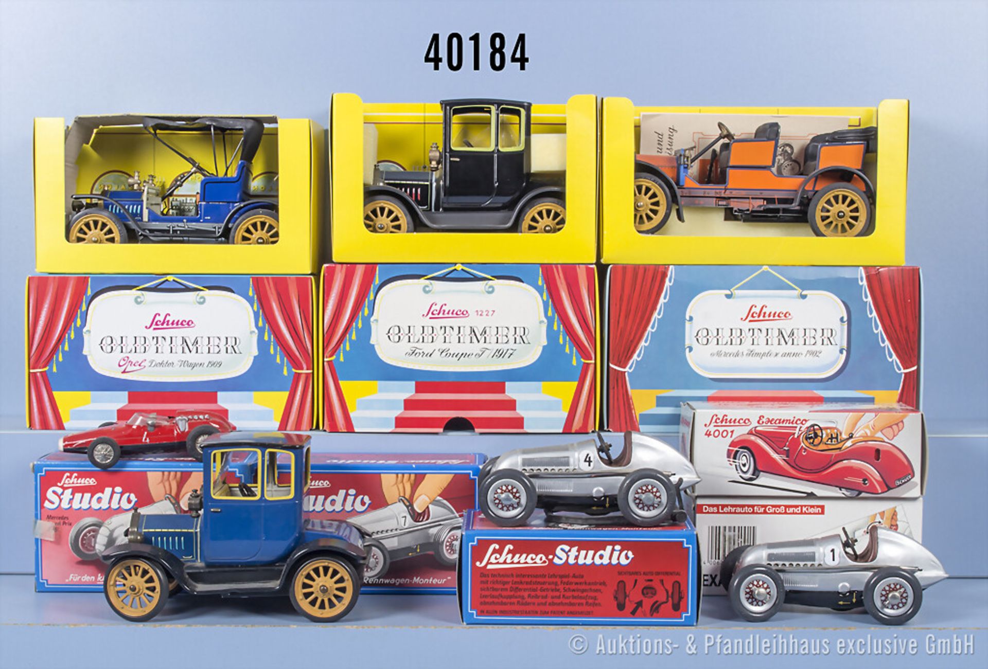 11 Schuco Replica Modellfahrzeuge, Blech, dabei 4x 1050 Studio Mercedes ...