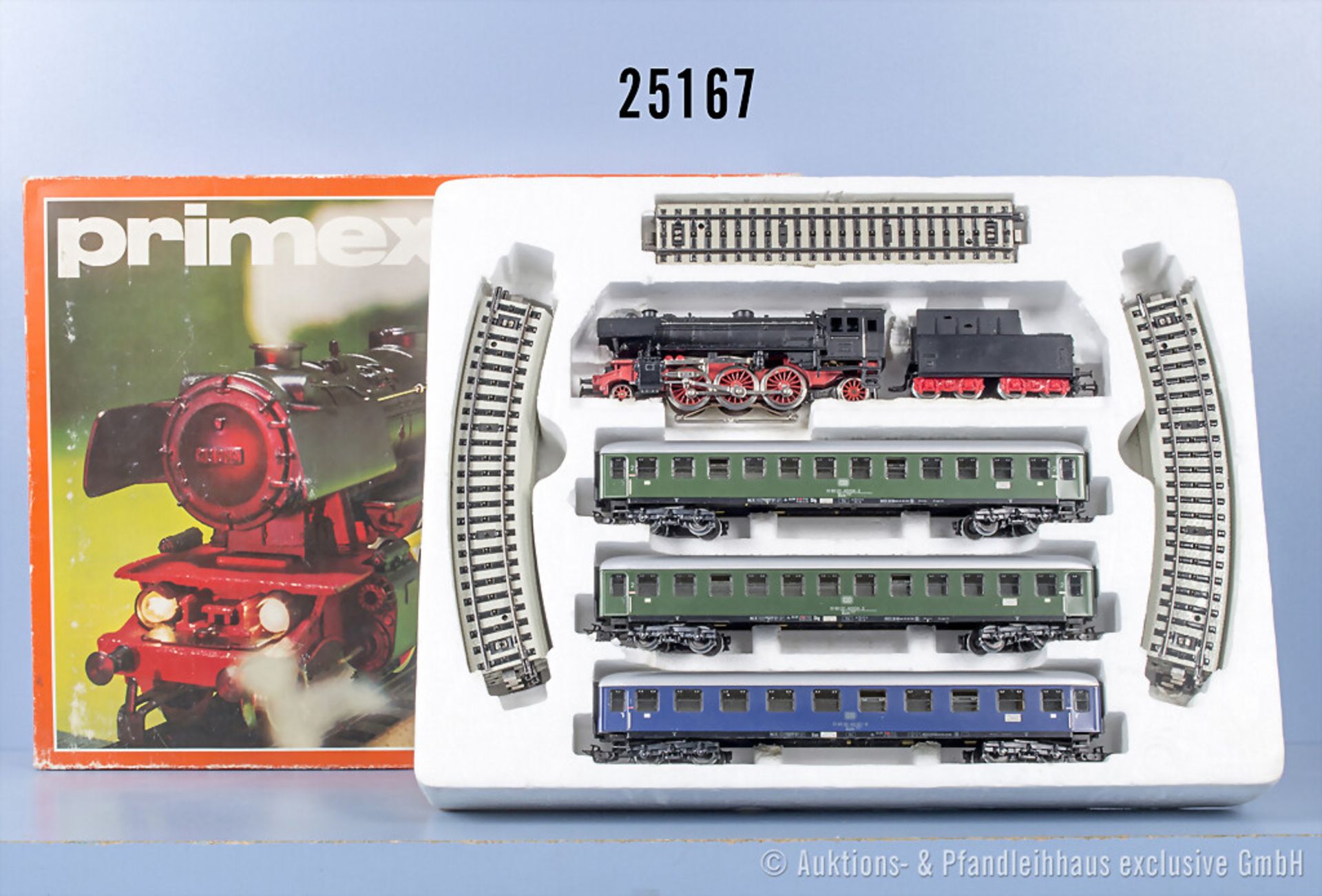 Primex H0 3116 D-Zug Set, mit Schlepptenderlok der DB, BN 23 014, 3 ...