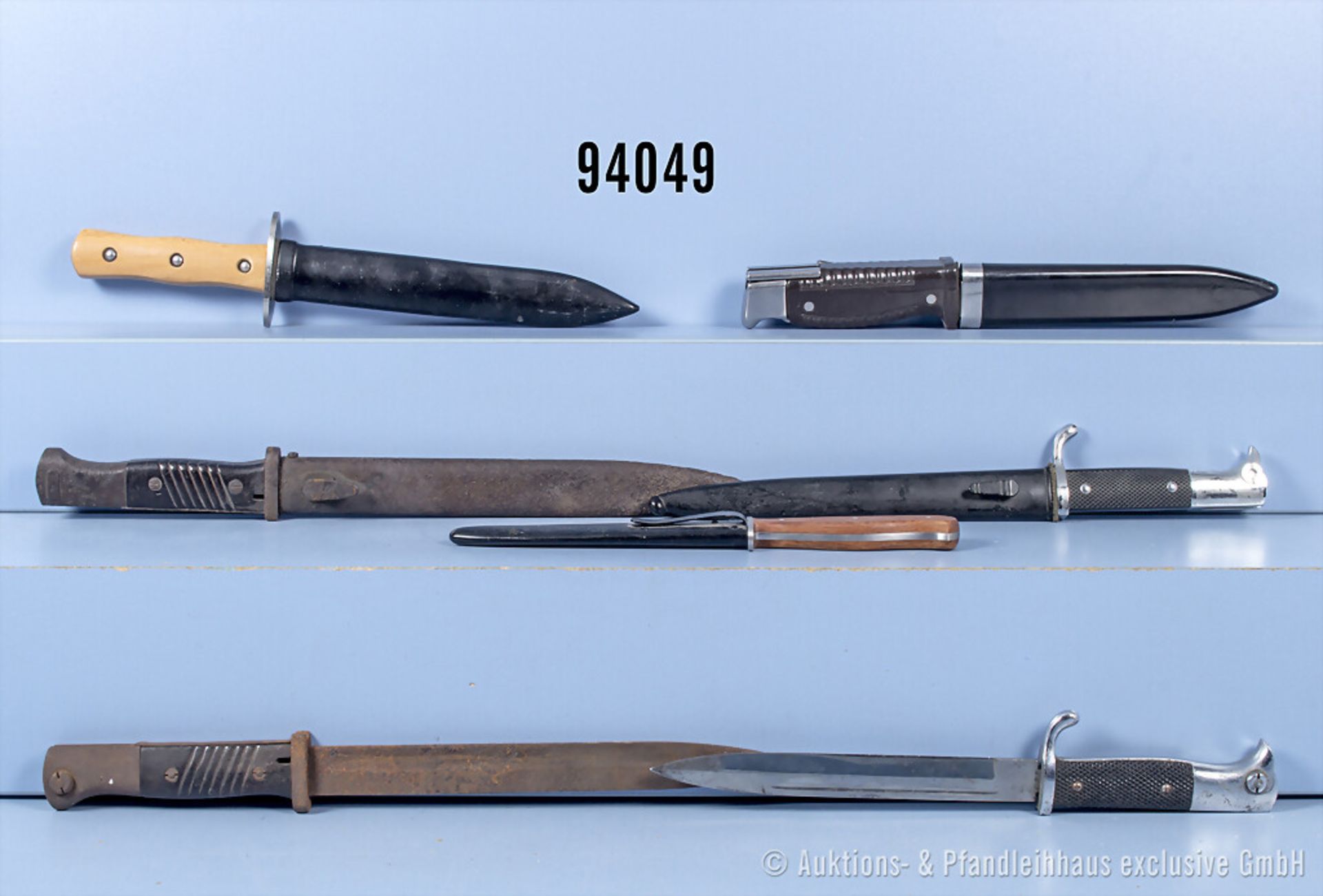 Konvolut 4 Kopien, Ausgehbajonett Wehrmacht, Seitengewehr SG 42 ...