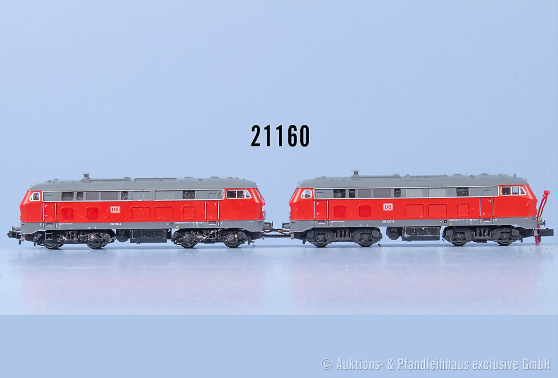 2 Fleischmann Spur N Dieselloks in Doppeltraktion, BN 218 407-5 und ...