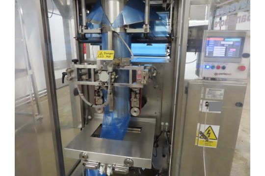 1 x Sandiacre TG 325-BAT vertical form fill and seal machine. Dims ...