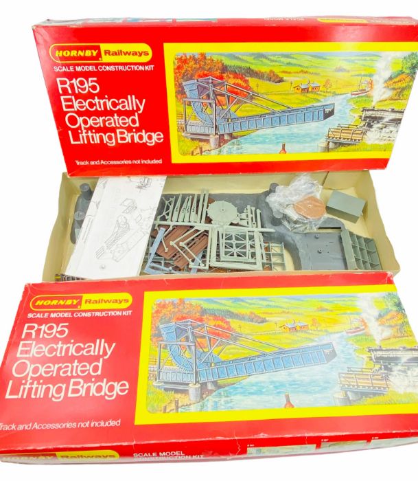 2x Hornby R195 Electrically Operating Lifting Bridge Kits - contents ...