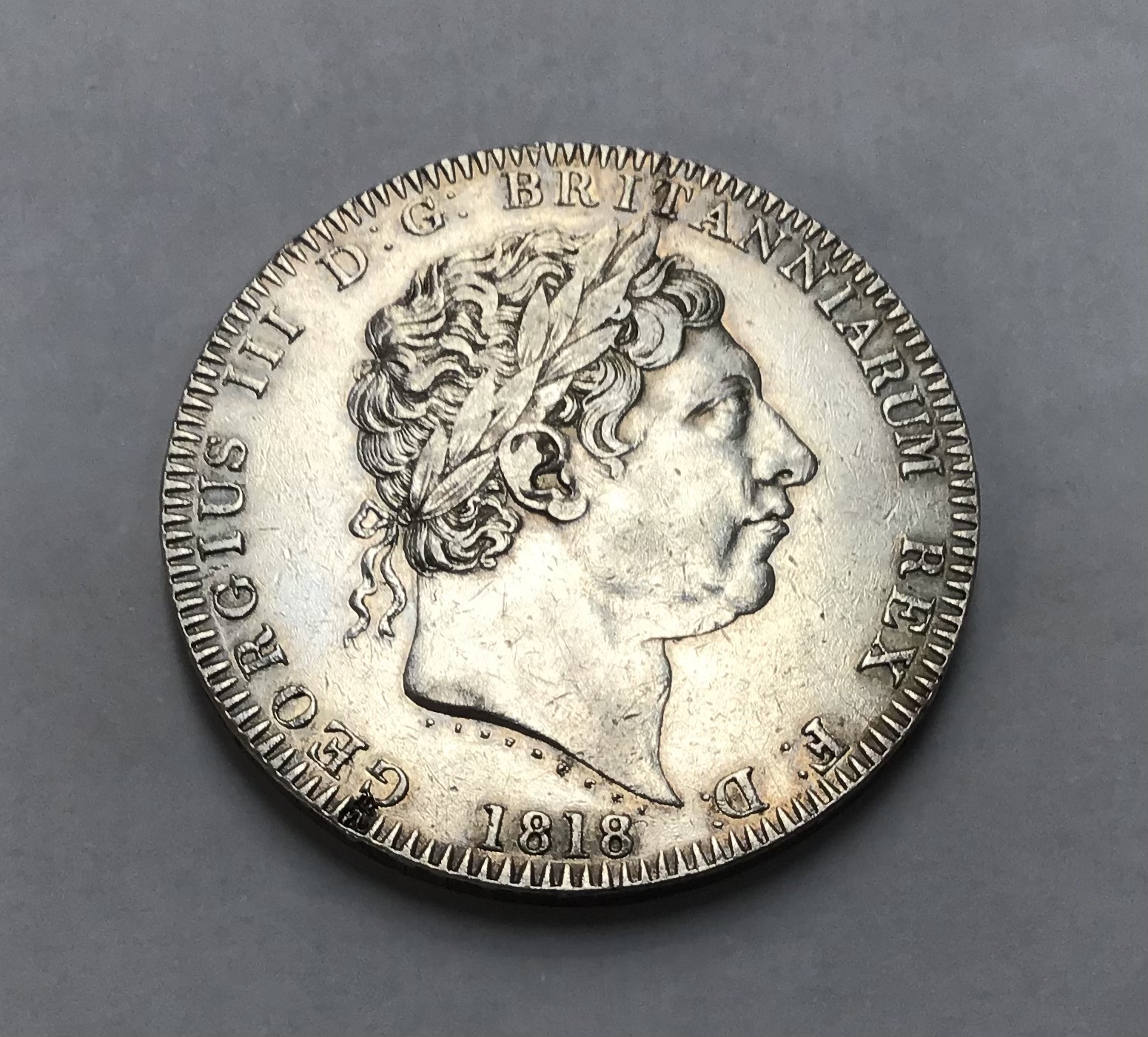 George III 1818 LIX Crown, Higher Grade.