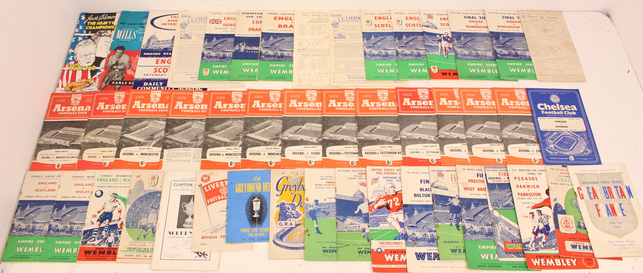 Football: A collection of 1950s football programmes to include ...