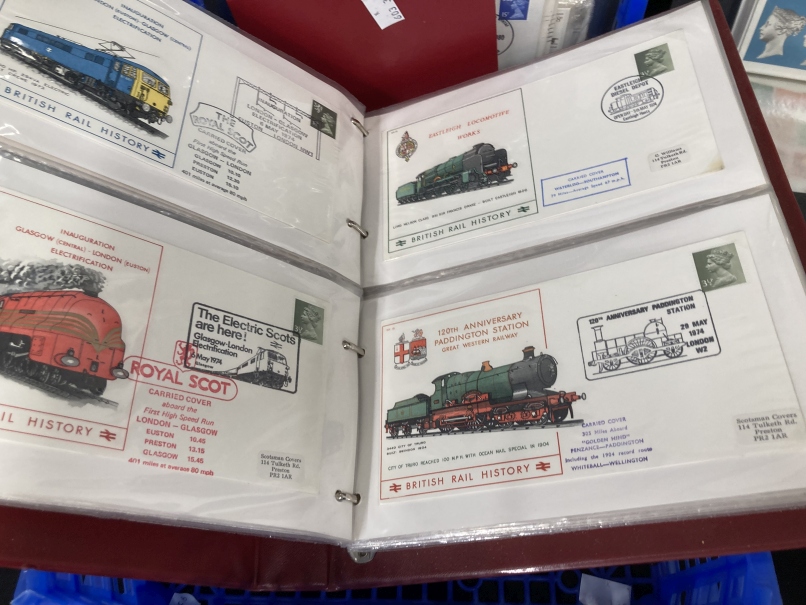 Stamps: Railway commemorative covers, sixty British rail history covers ...