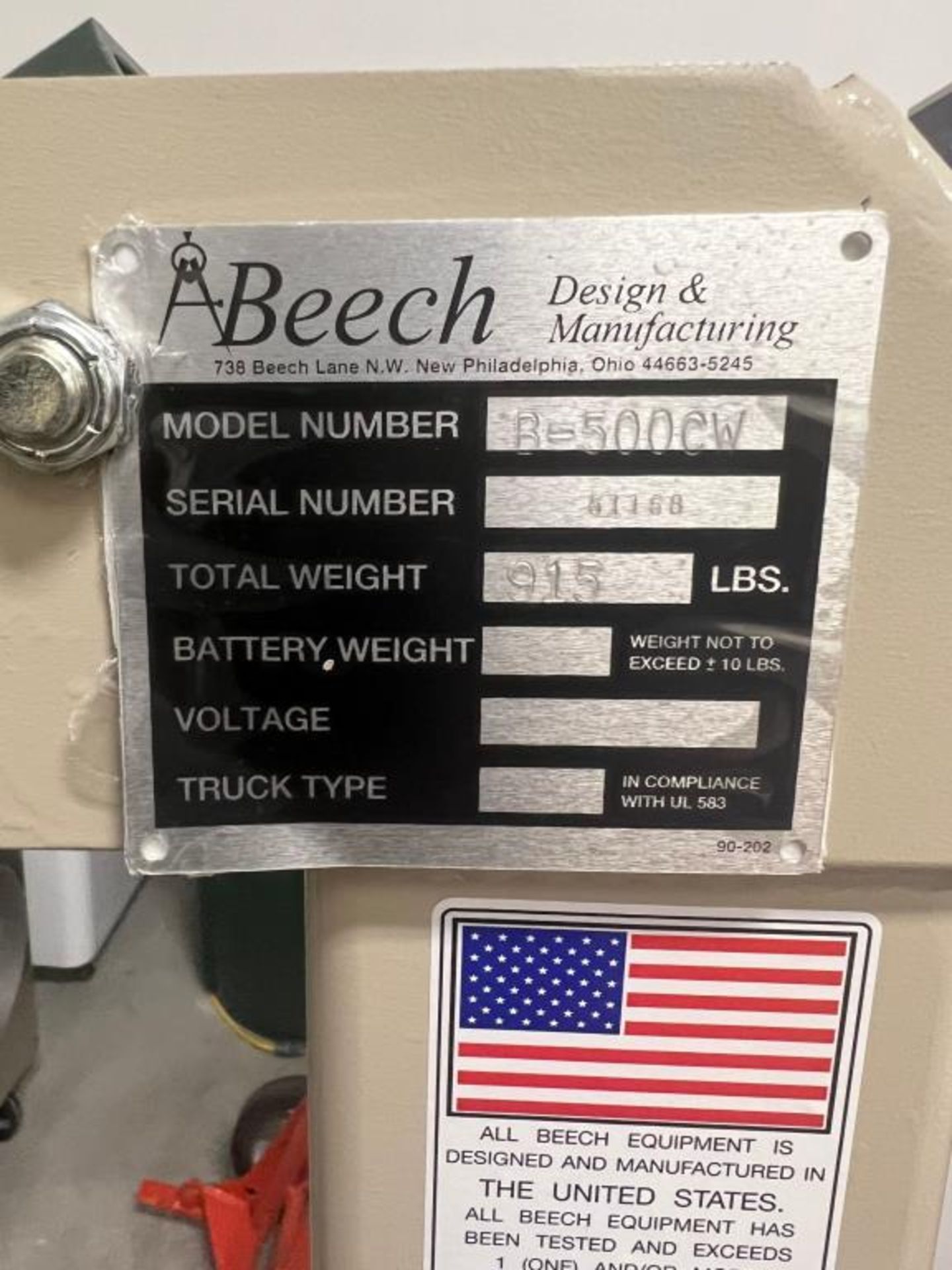 Beech hydraulic mobile cherry picker, model B-500CW, s/n 51168, with ...