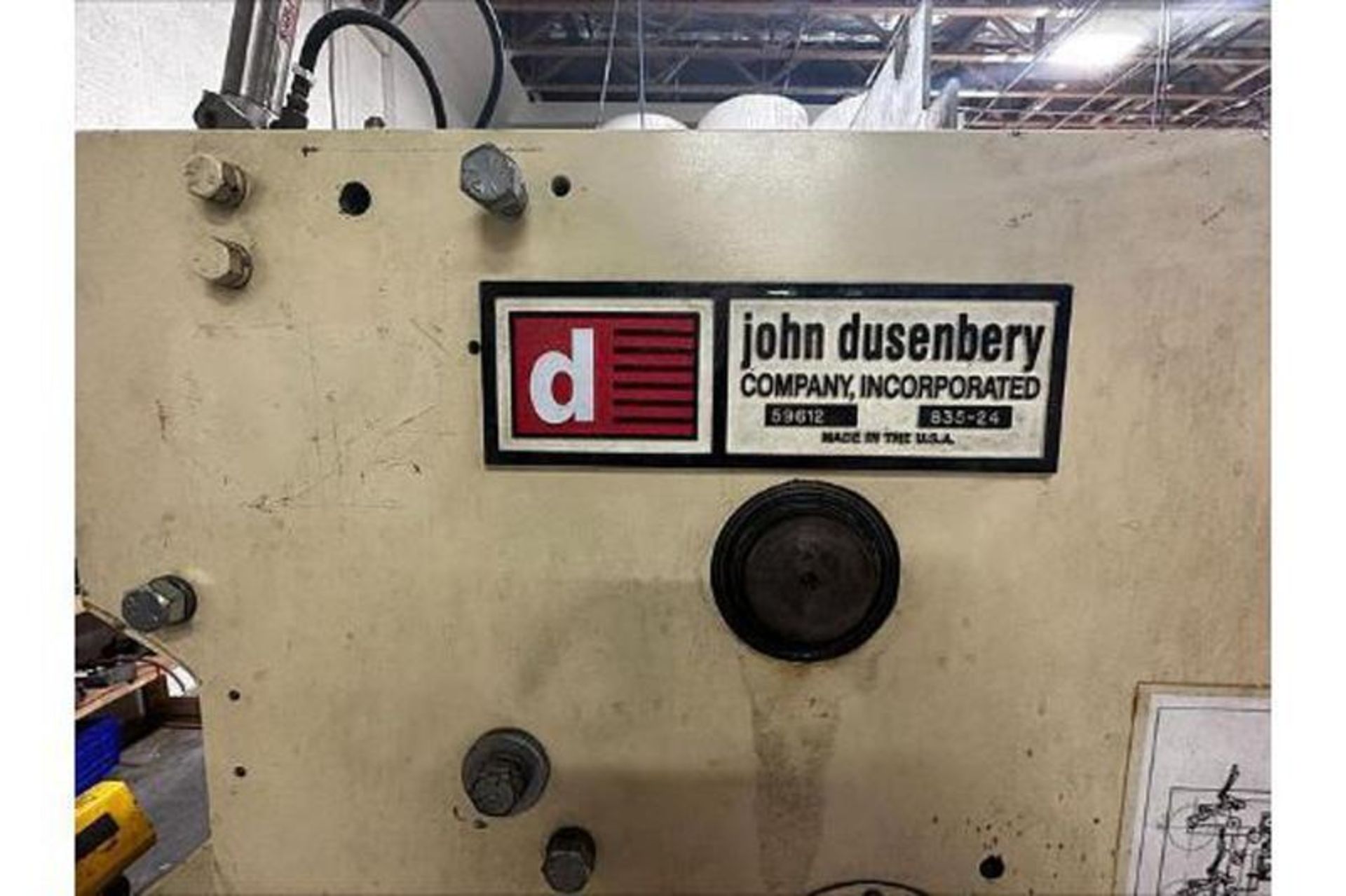 64" WIDE DUSENBERY MODEL 835-24 DUPLEX SLITTER REWINDER WITH CANTILEVER ...