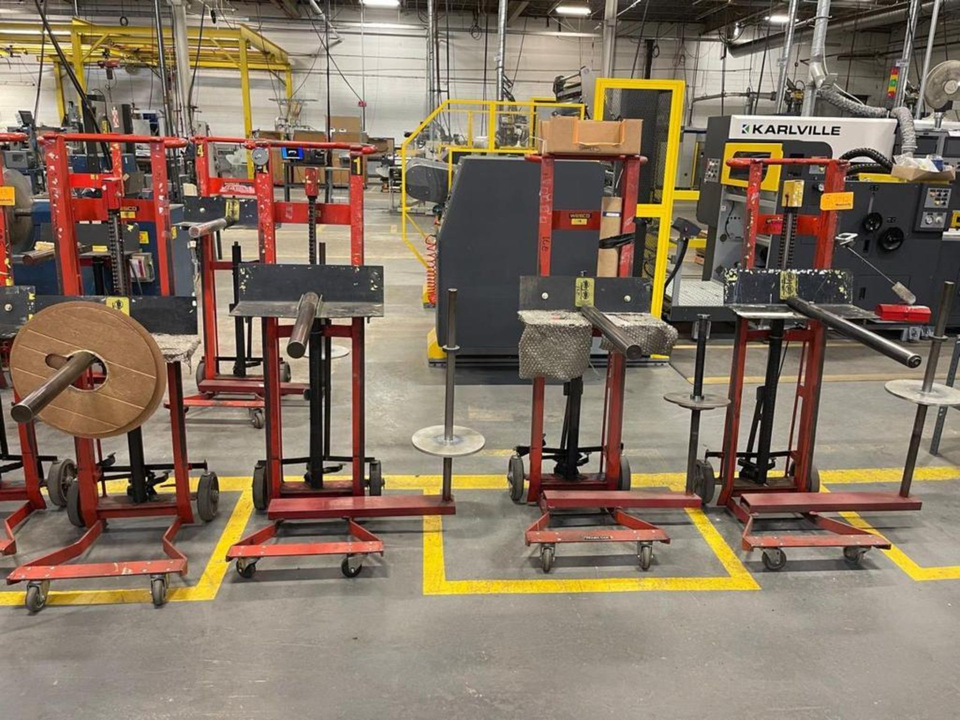 LOT OF (4) WESTCO LIFT CARTS WITH CORE ATTACHMENT MODEL DPL-54-2222-3W ...