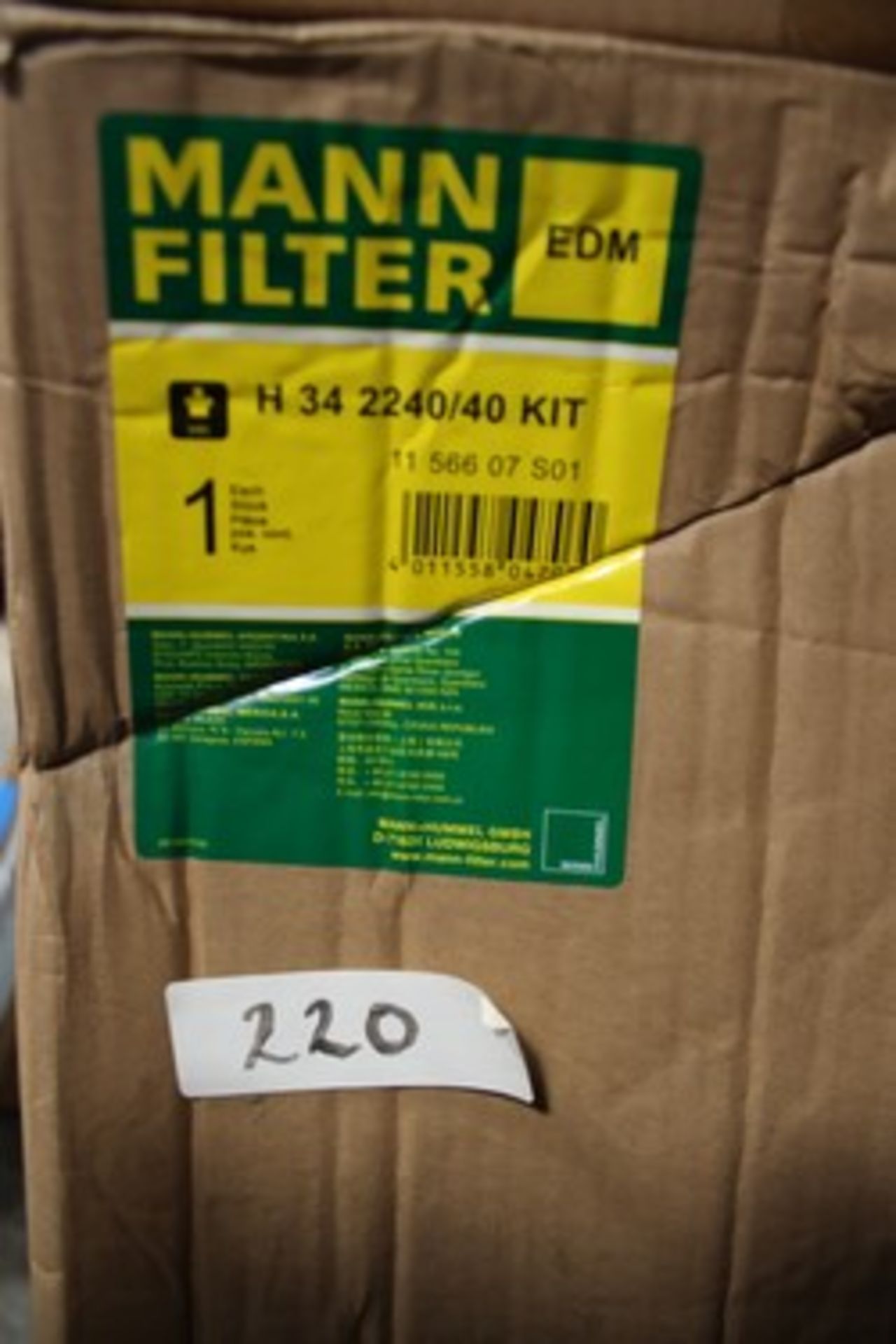 7 x Mann EDM filters ref H342240/40 kit together with 12 x Mann EDM ...