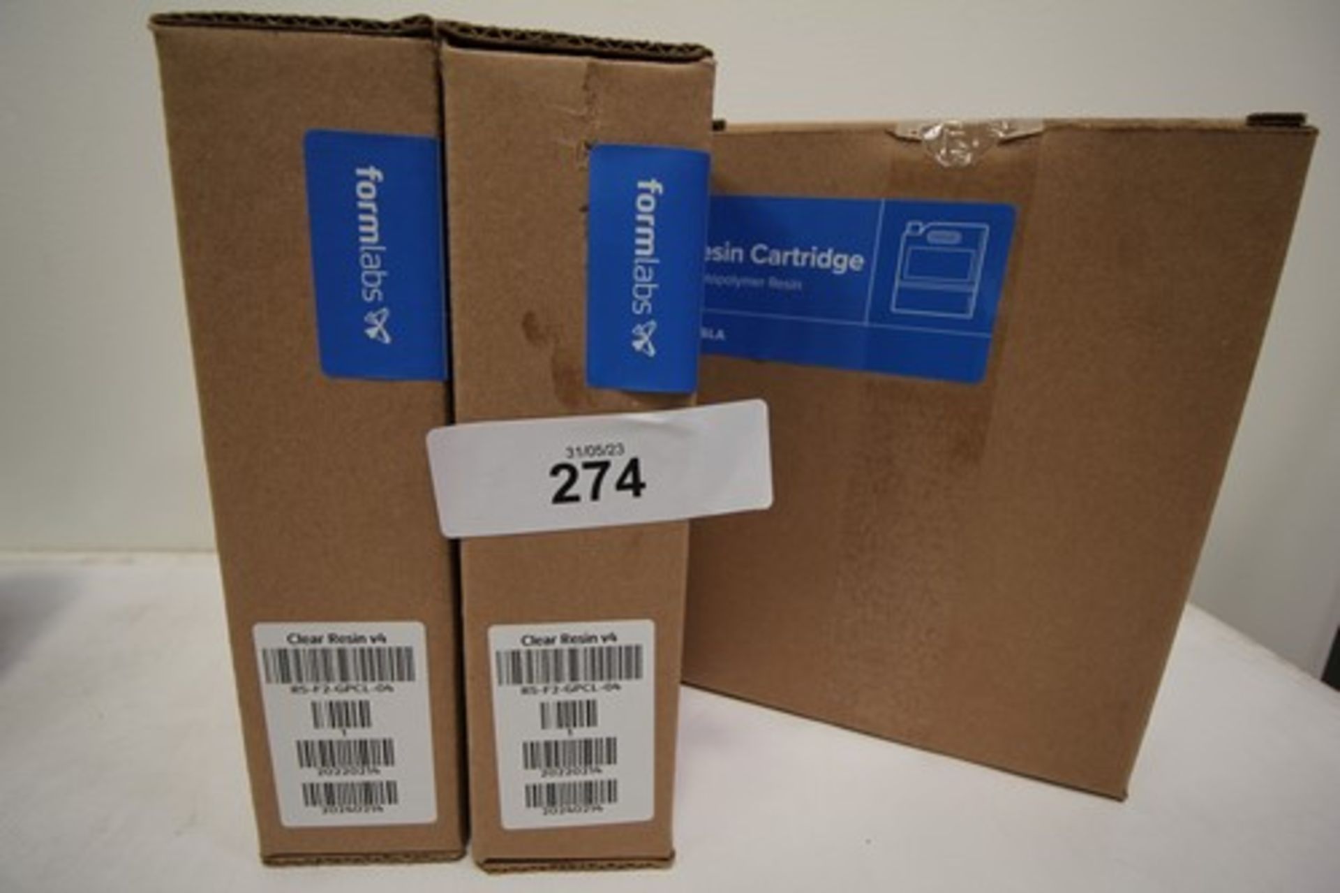 3 x 1 litre bottles of Formlabs Clear 3D printer resin V4, Ref codes RS ...