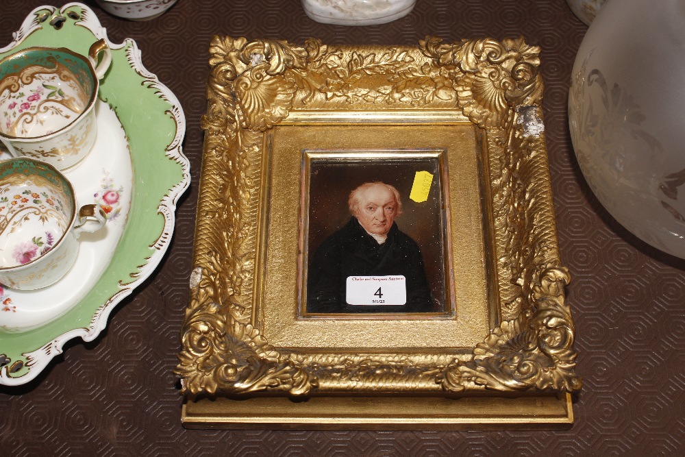 An ornate gilt framed portrait, study of Isaac Cooper