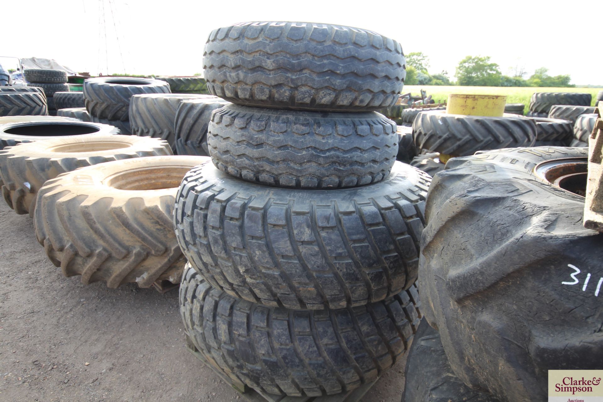 Set of four Kubota turf wheels and tyres. Comprising 18.4x26 rears and ...