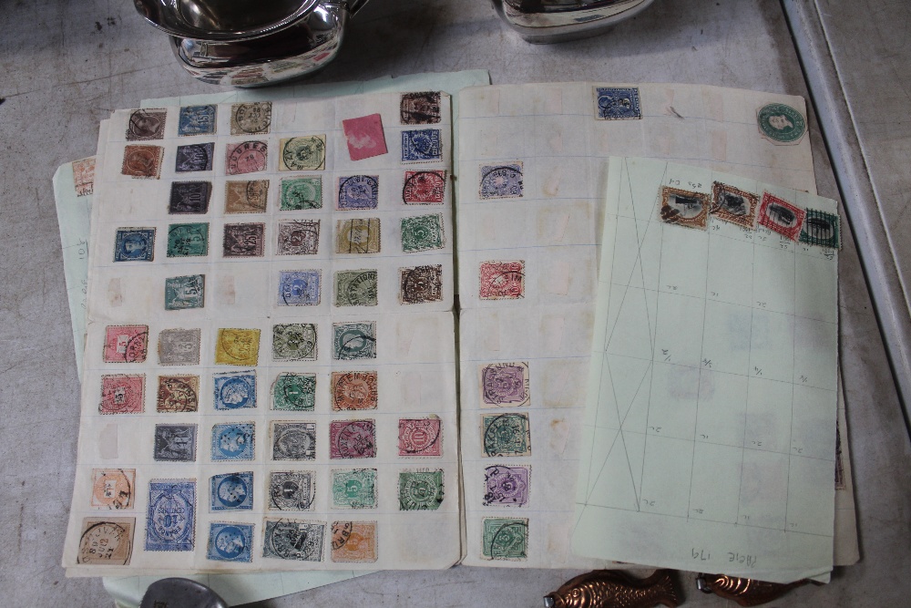 A collection of used franked international postage stamps
