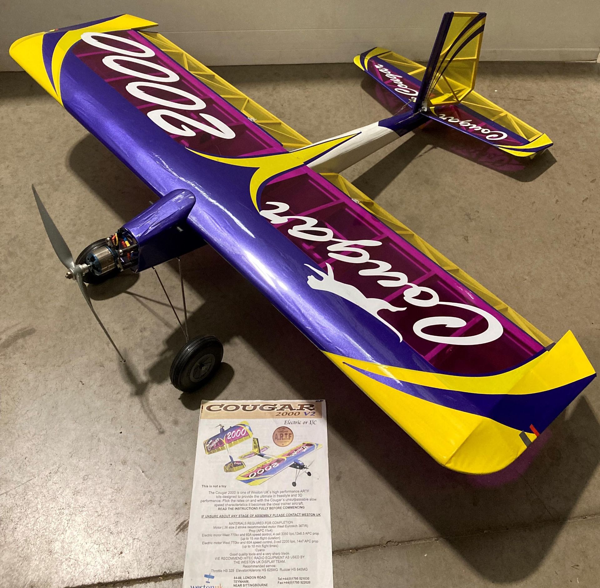 'Cougar 2000 V2' electric model remote control airplane by Weston UK ...