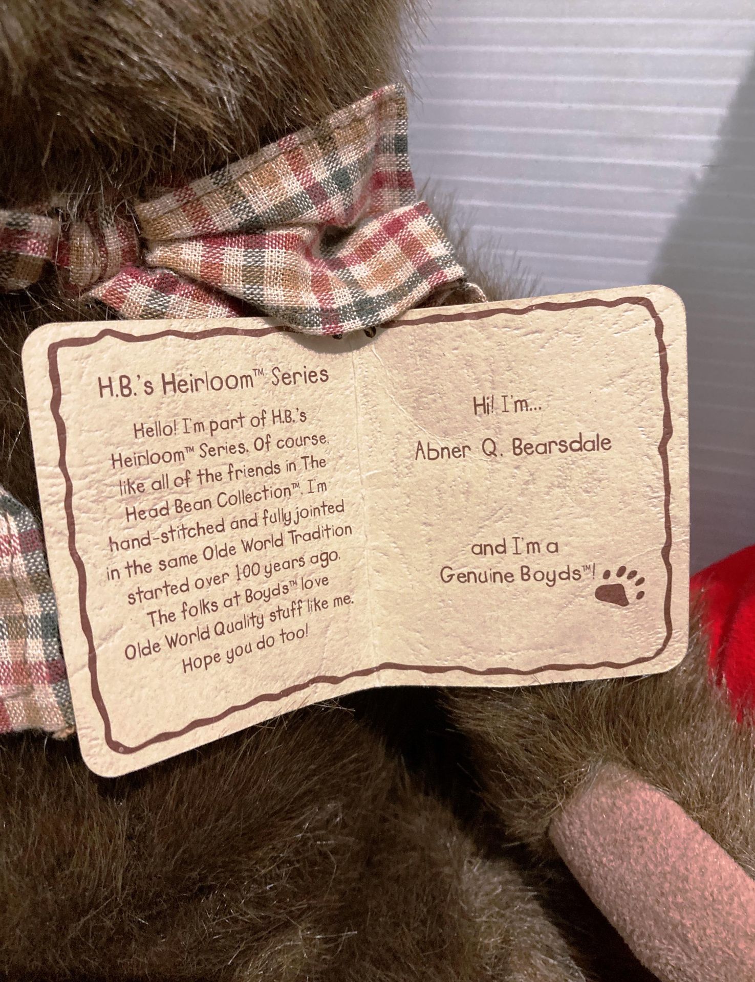 A genuine Boyd's H B Heirloom Series Bear 'Abner Q Bearsdale' (Paw ...