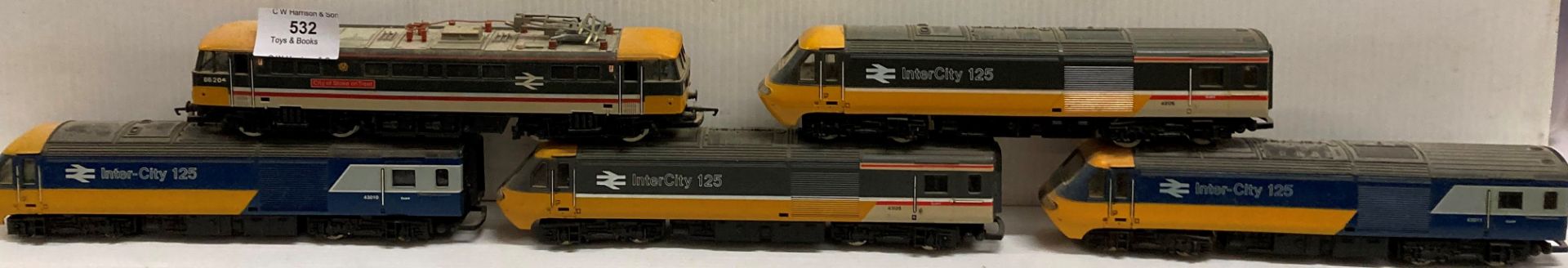 A collection of five unboxed OO gauge scale model Intercity 125 diesel ...