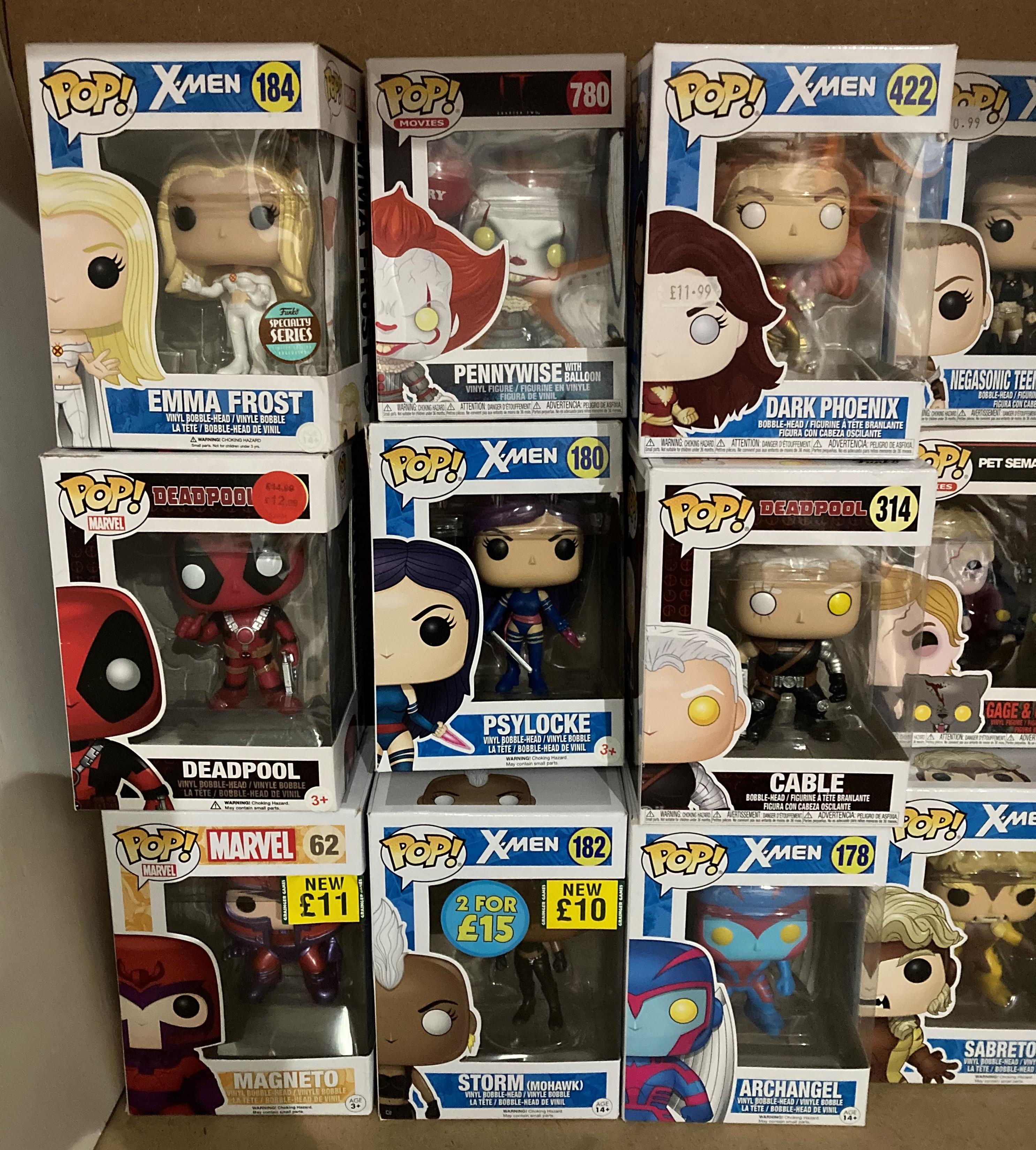 Fifteen assorted boxed Pop Head collector figures including X-Men ...