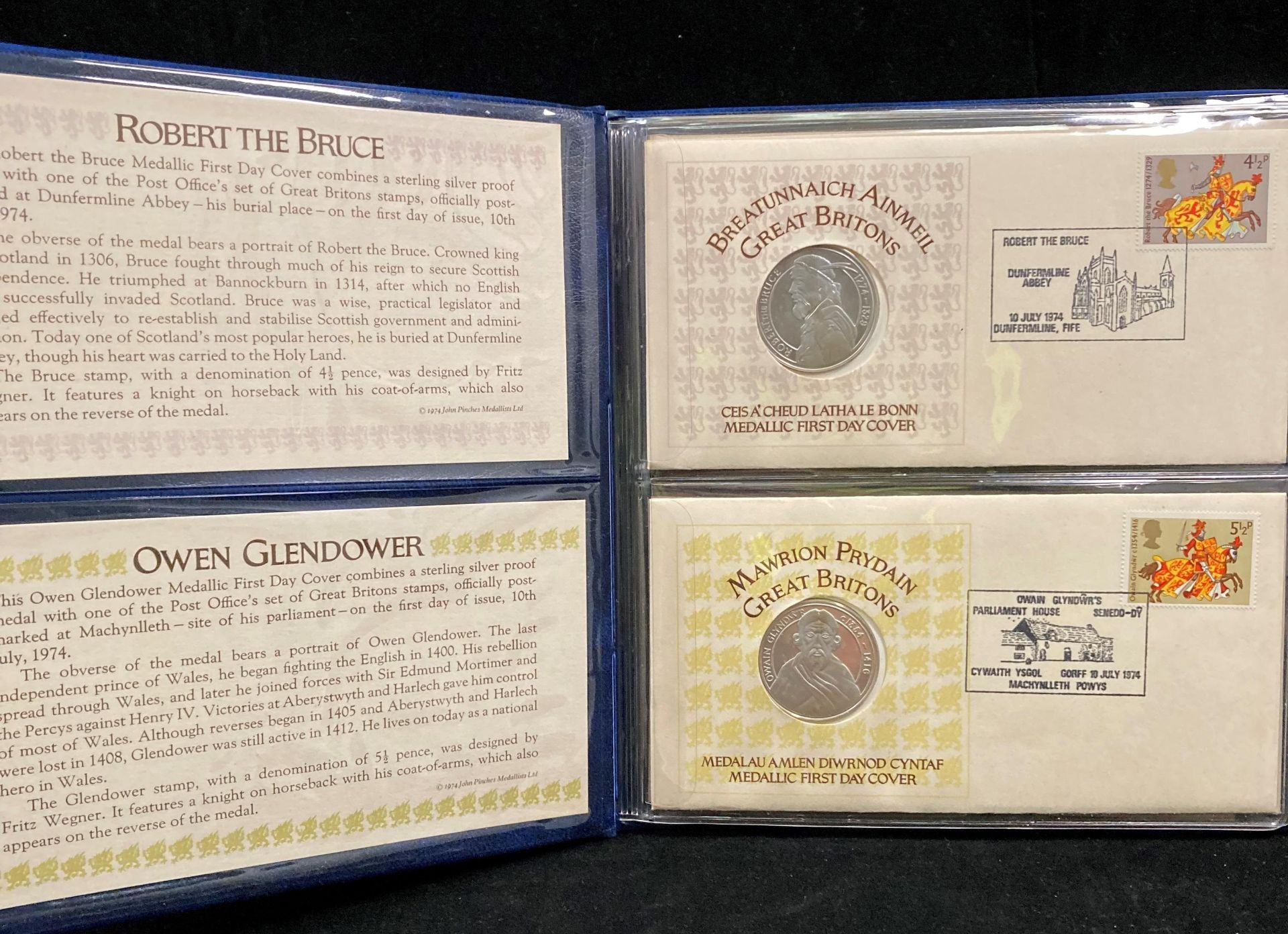Set of four 'Great Britons Medallic First Day Covers' struck in ...