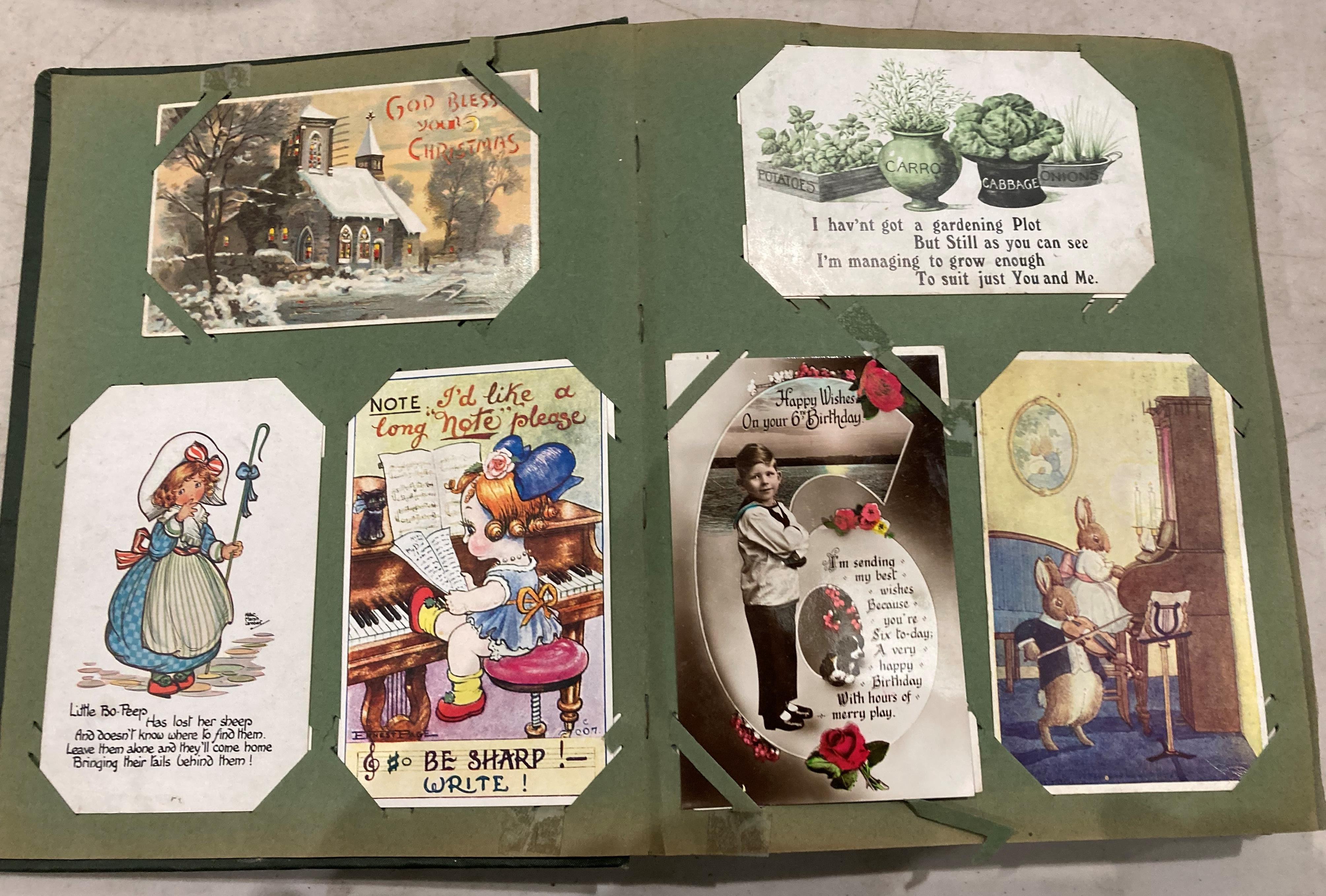 Postcard album containing 160 various postcards including early 20th ...
