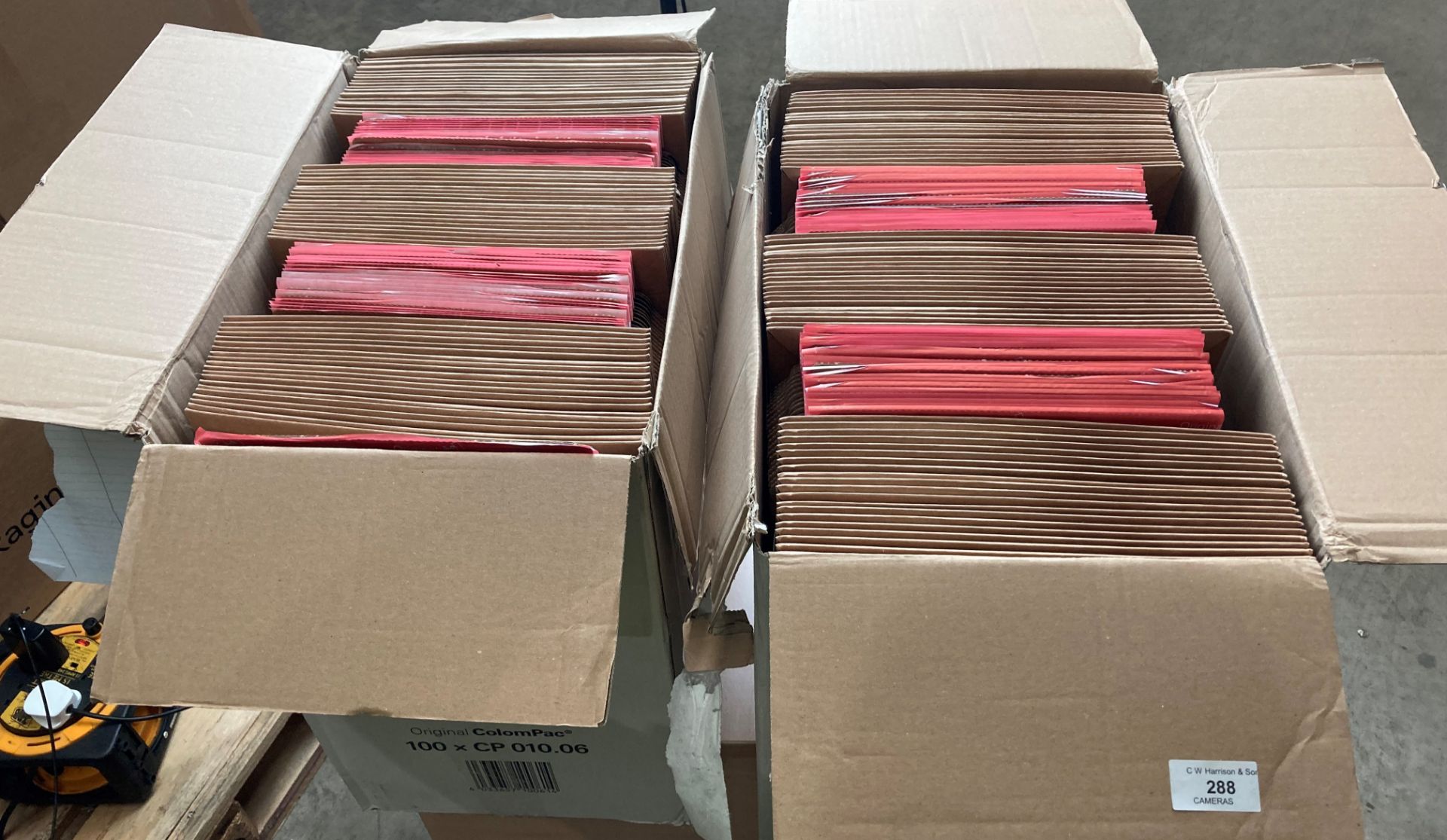 Contents to two boxes - approximately 200 ColomPac CP010.06 cardboard ...