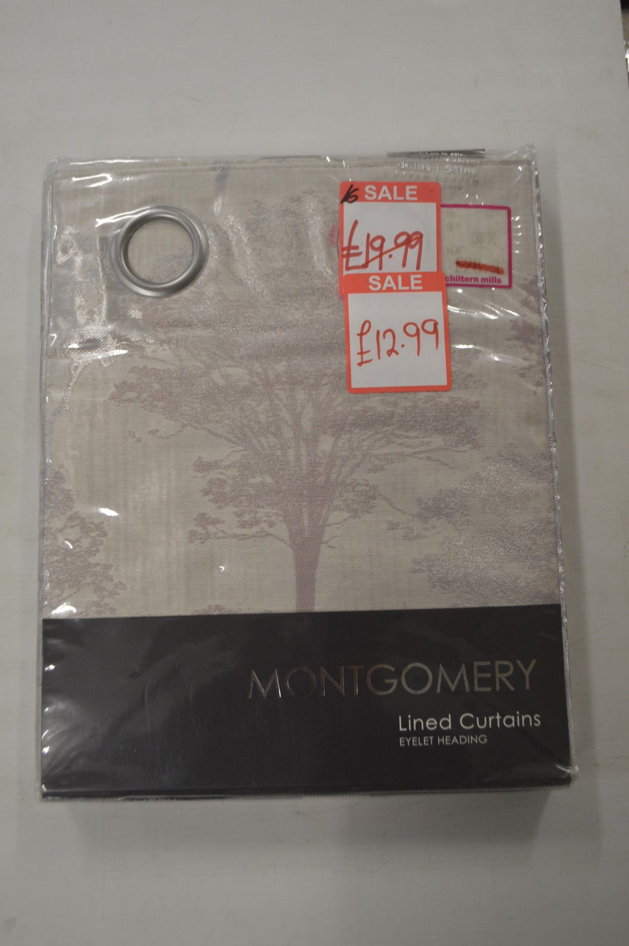 *Montgomery Oak Mauve Lined Eyelet Curtains 46” x 54” drop