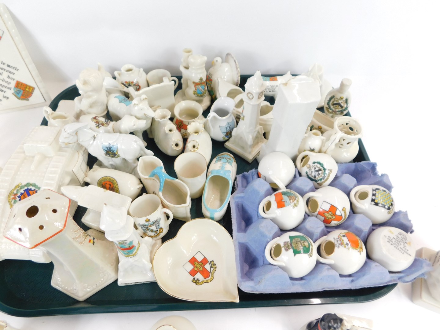 Goss and crested china, including a memorial erected in the memory of ...