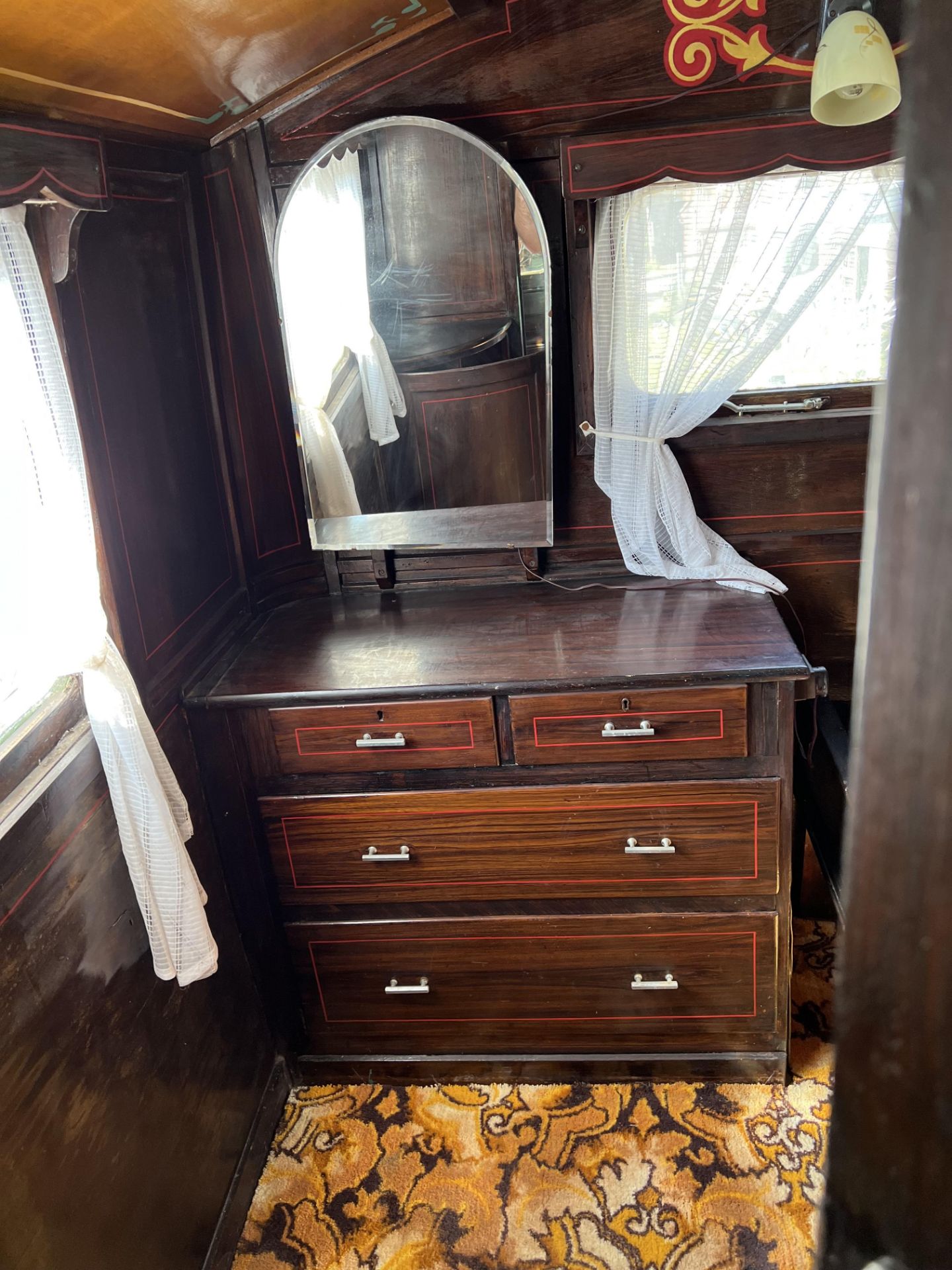 SHOWMAN'S LIVING WAGON built around 1920/30’s; painted dark maroon and ...