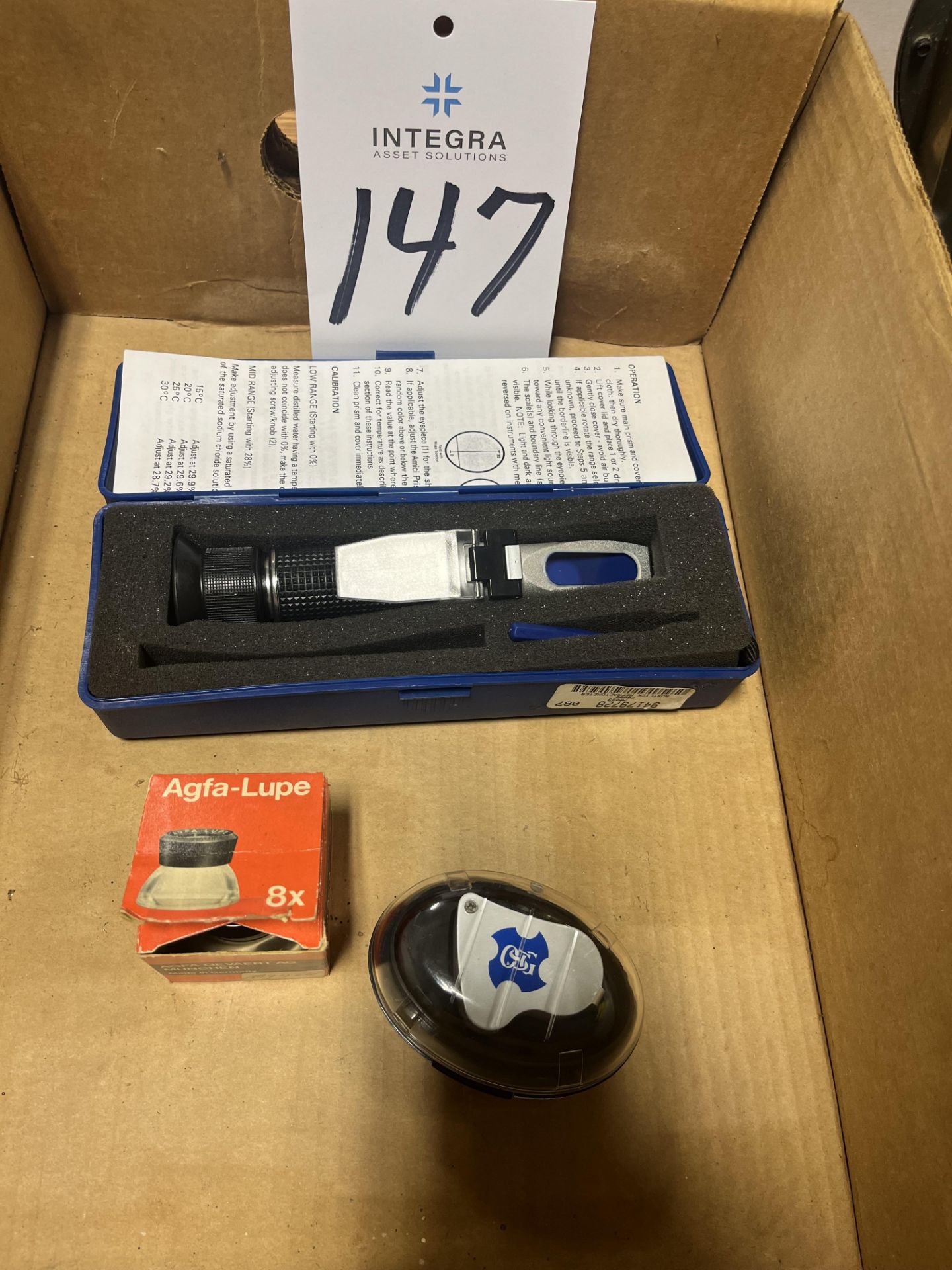 Rustlick Refractometer and Agfa-Lupe 8x Type 6610