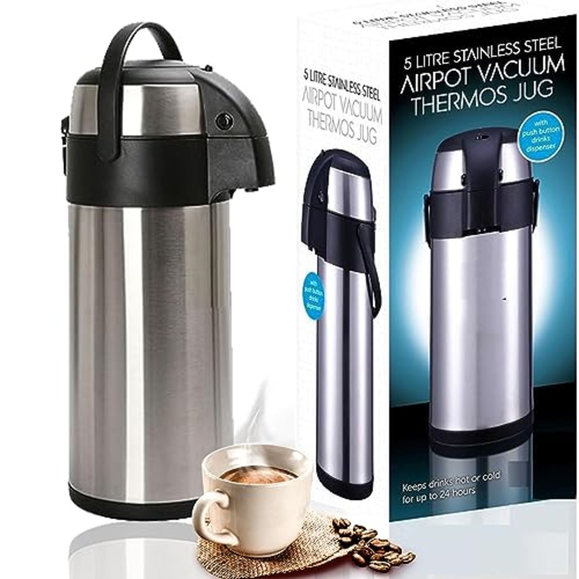 MantraRaj 3L And 5L Pump Action Airpot Coffee Flask Double-Walled ...