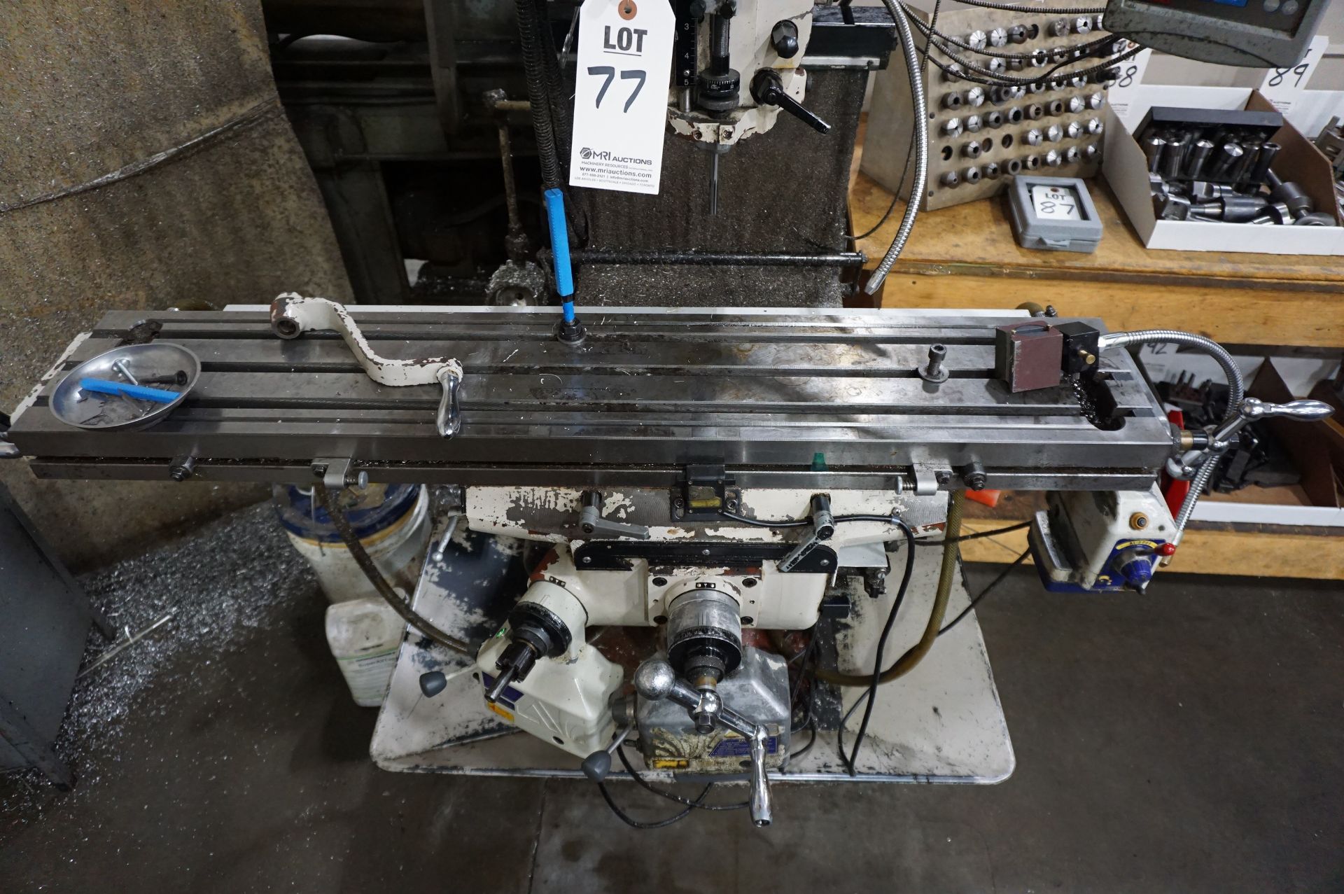200X GANESH DELUXE GW-2 KNEE MILL, 500-4200 RPM, NEWALL C80 DIGITAL ...