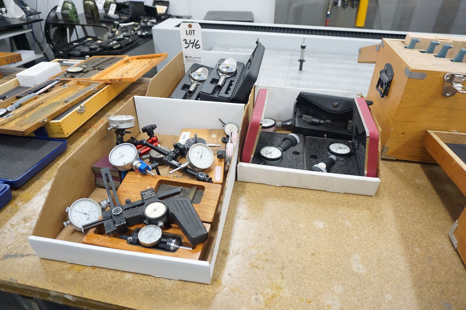 (3 BOXES) MISC. DIAL GAUGES, COAX INDICATOR, MUELLER GAUGE, CHAMFER ...