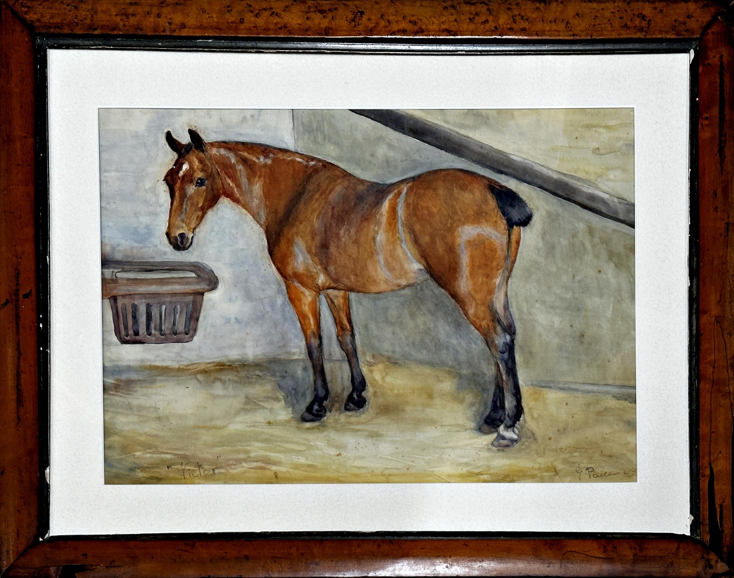 George Paice (1854-1925) - 'Victor', horse in stable, signed and dated ...