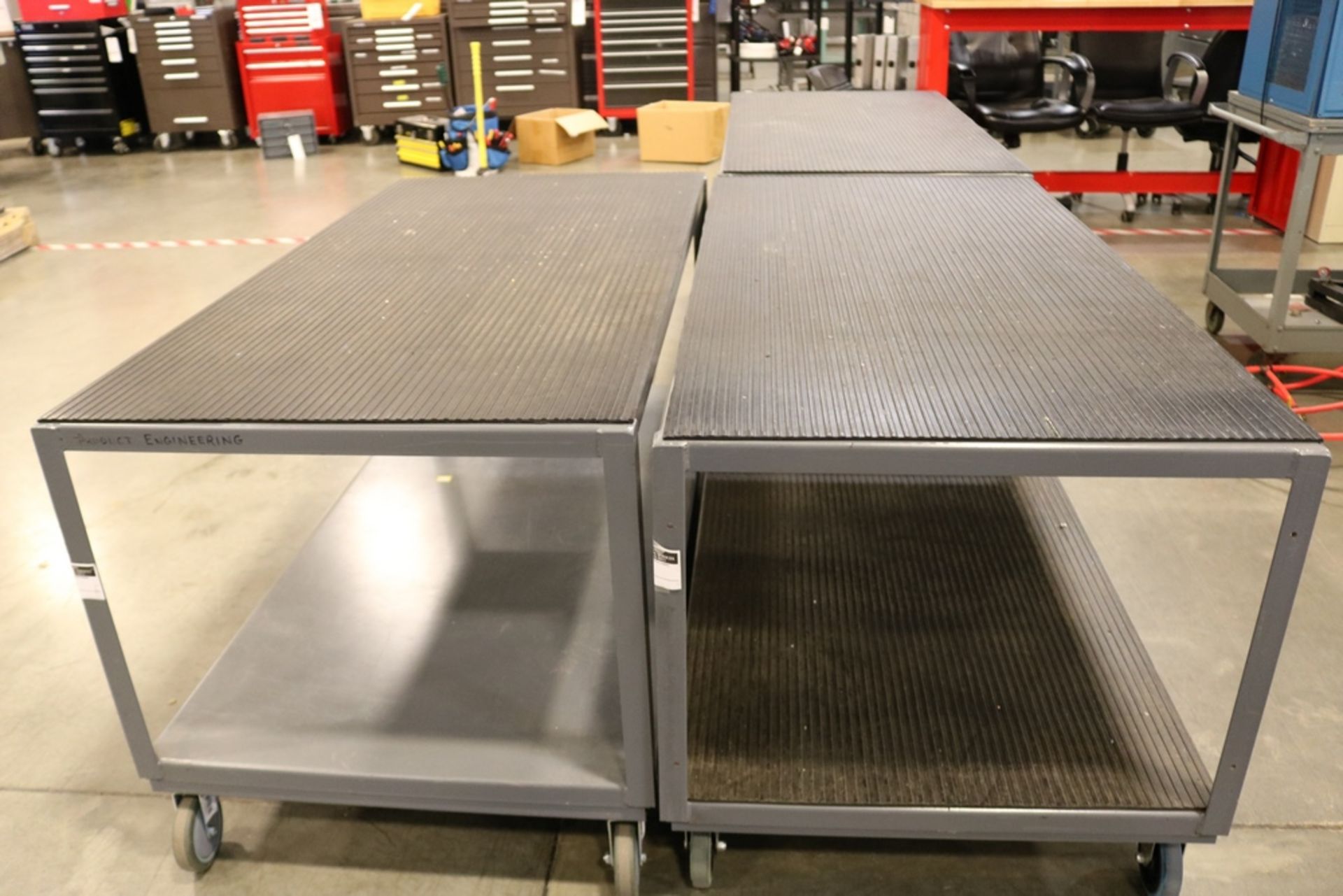 (3) Jamco Products Heavy Duty Metal Rolling Shop Carts 5' x 30 1/2" x 30"