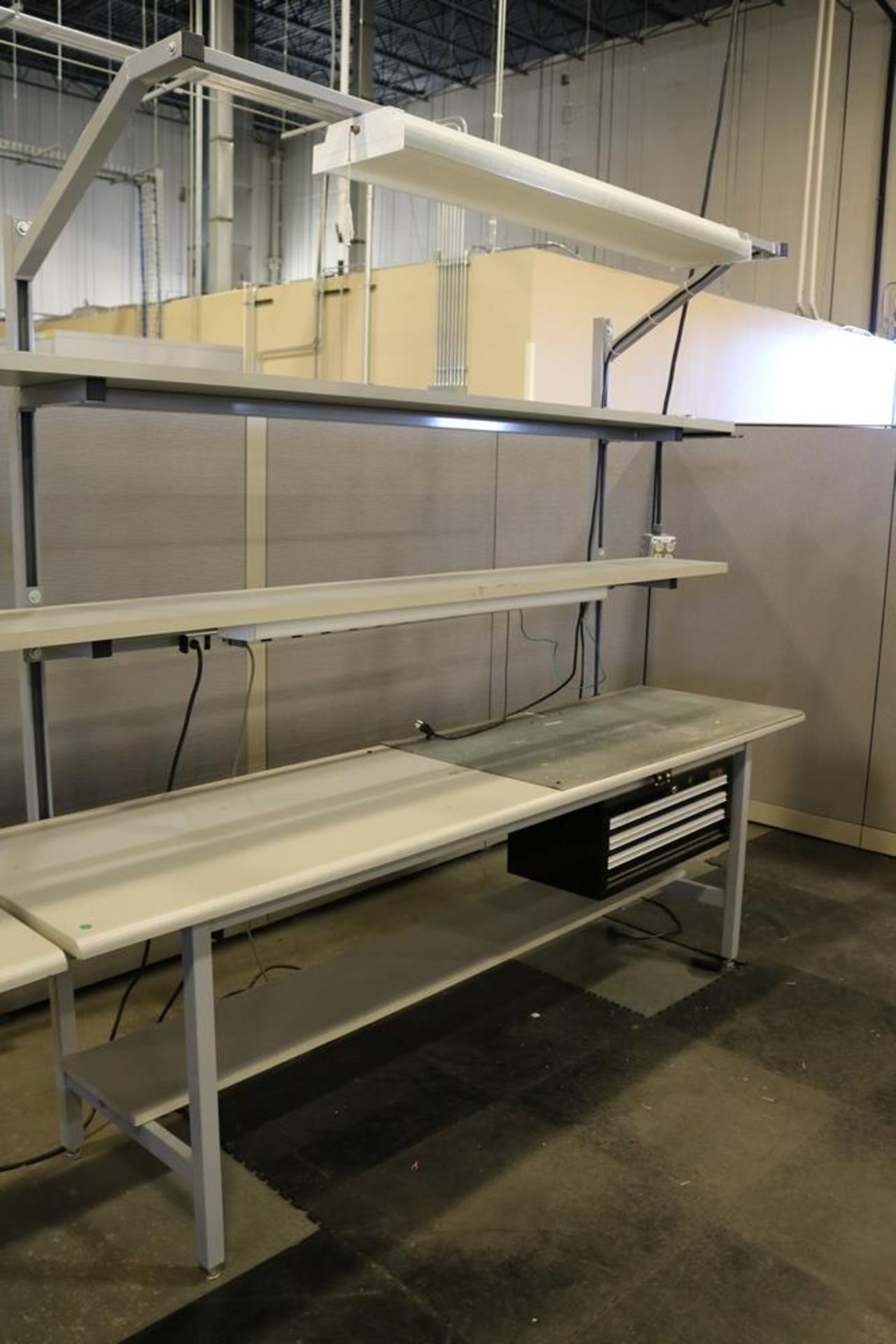 4 Tier Heavy Duty 8'x 2' x 7' Work Station w/ Overhead Light Work Table ...