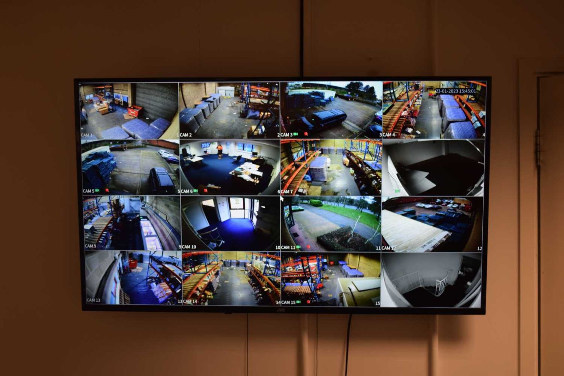 A complete CCTV system with a JVC 50 inch TV, a Klear digital video ...