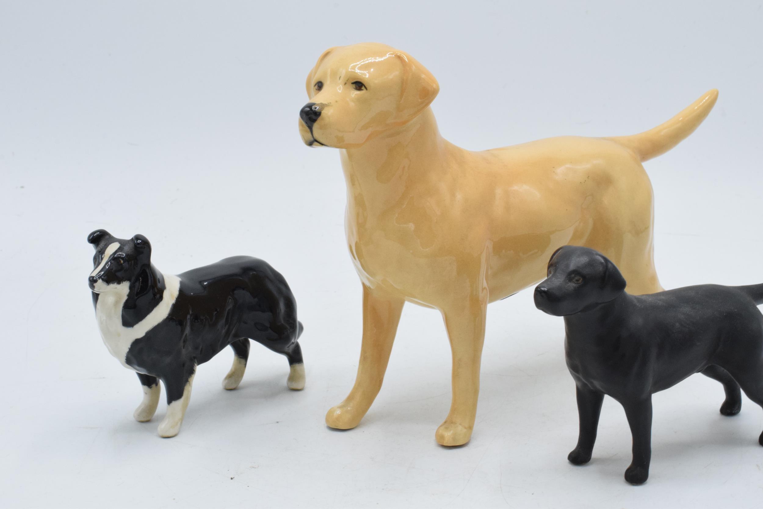 Beswick large Labrador figure with smaller Border Collie and matte ...