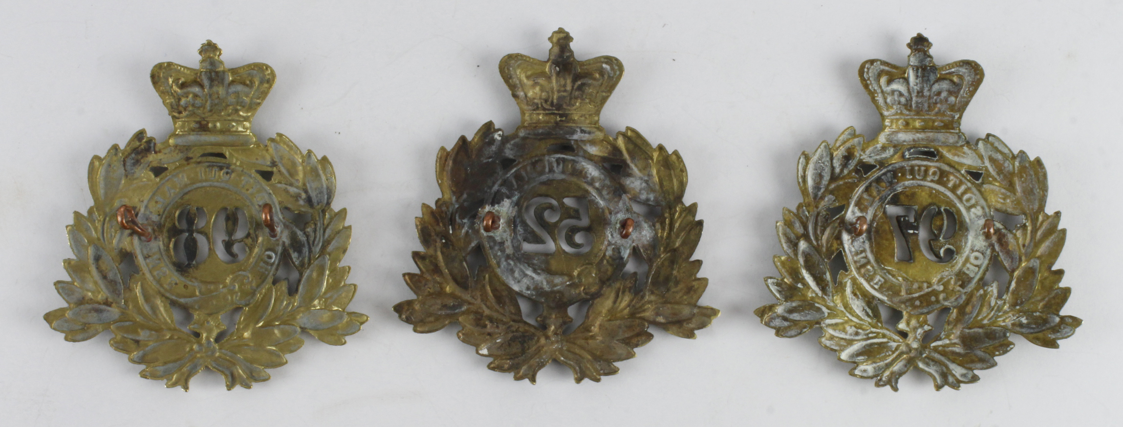 Shako Plates, last pattern, No's 97, 52, and 98. (3)