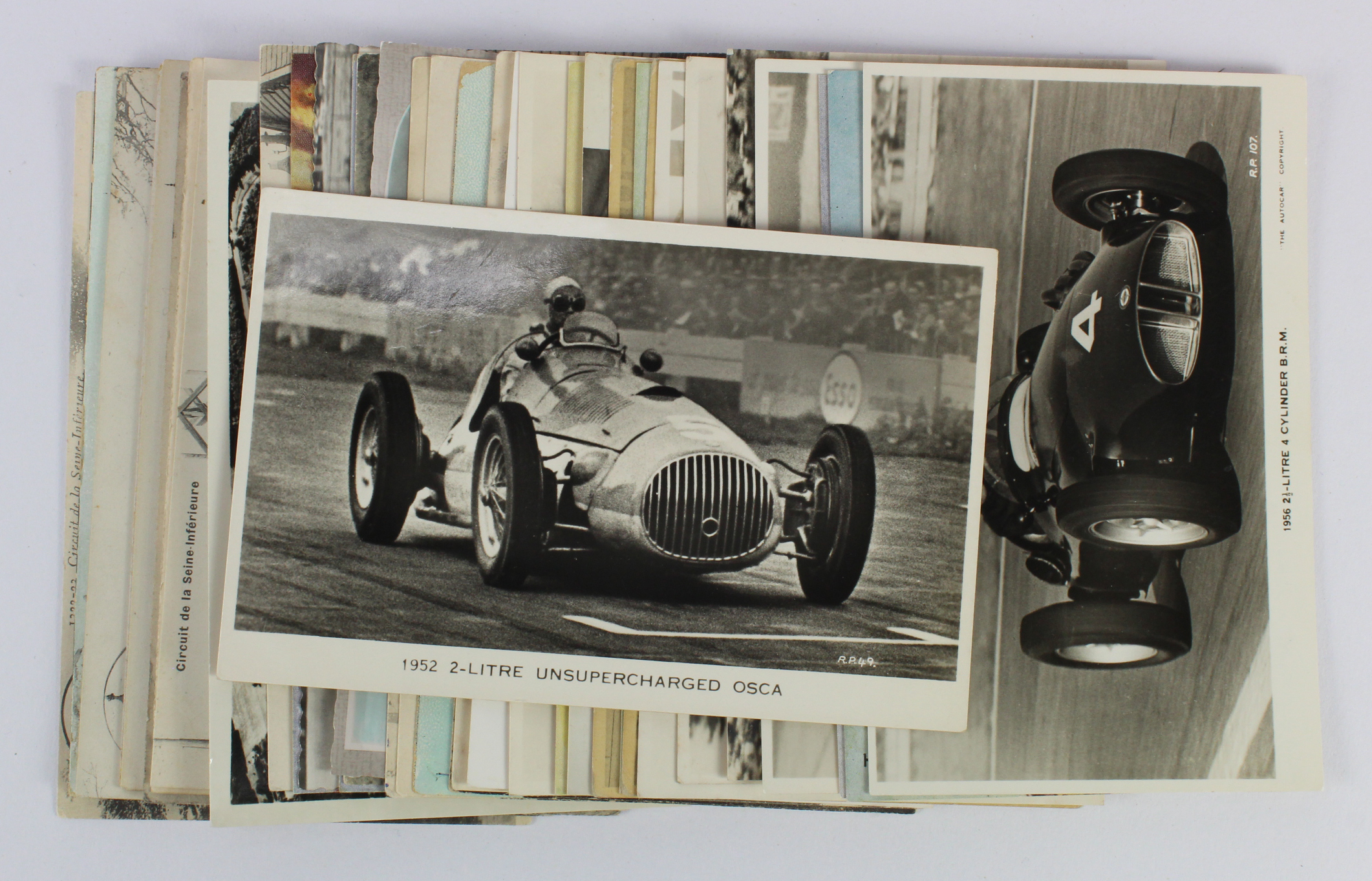 Motor Racing range of old postcards, including circuits, cars, drivers ...